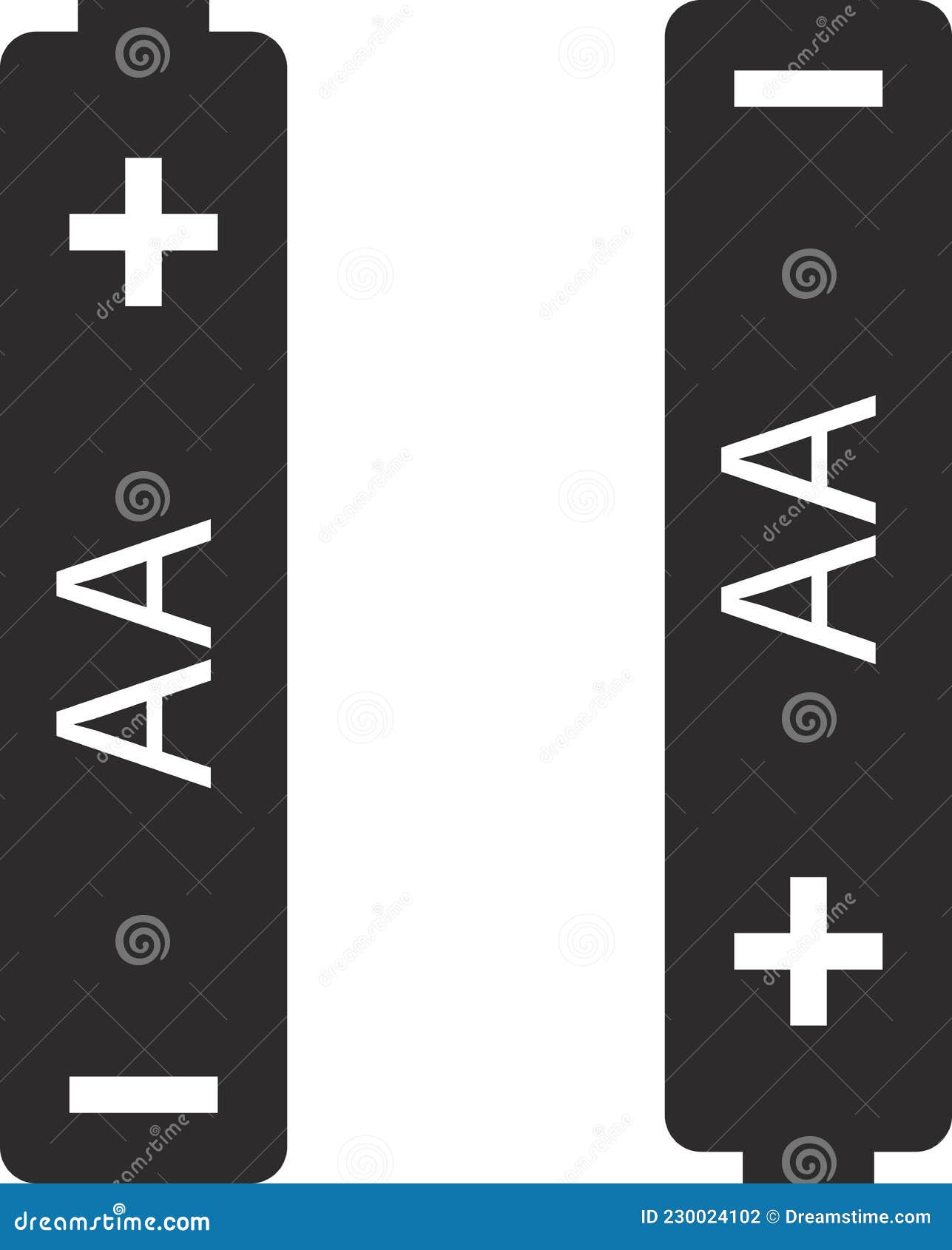 The Icon of the Negative Charge of the AA Battery. Stock Vector ...