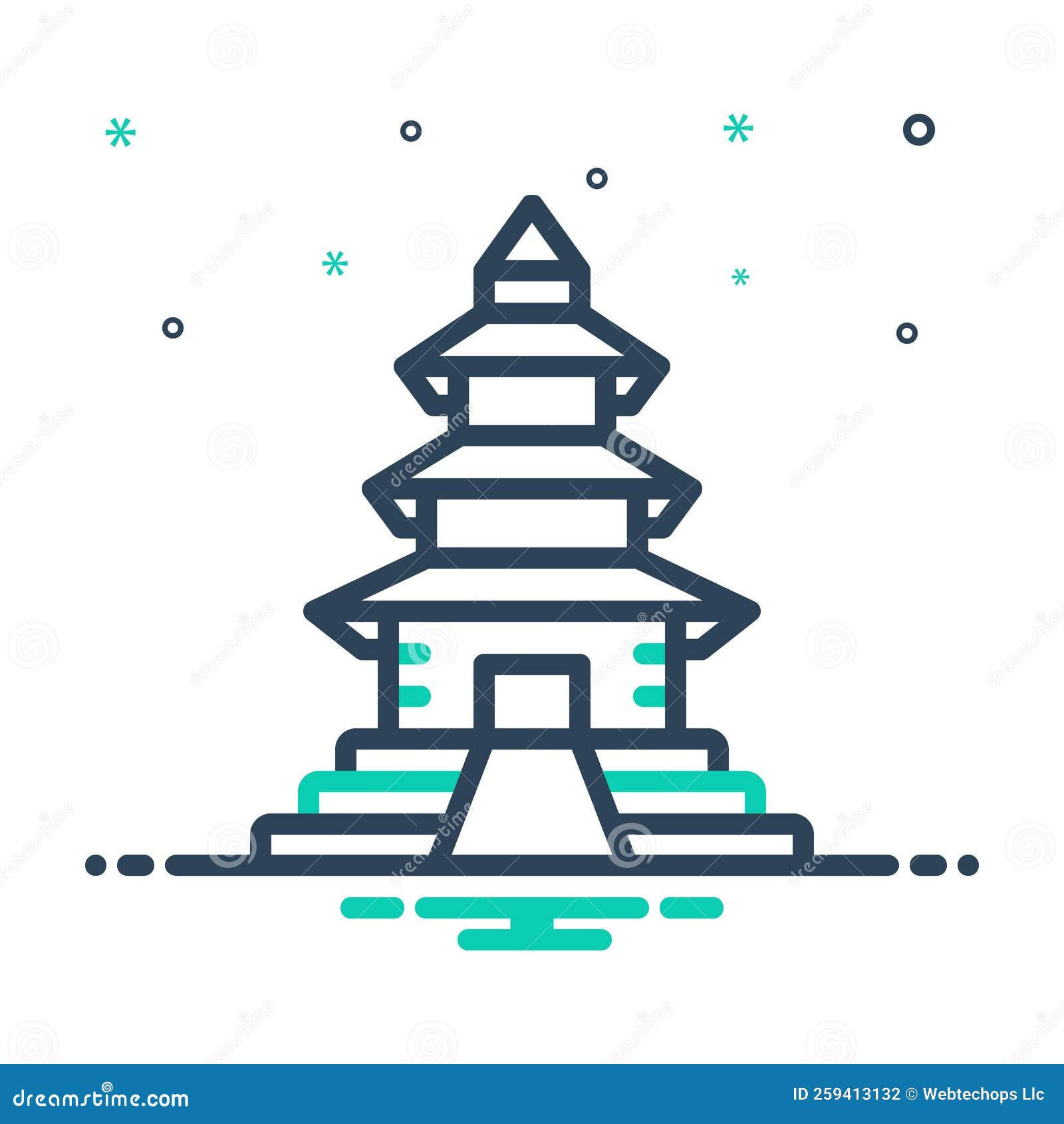 Mix Icon for Nepal, Architecture and Country Stock Vector ...