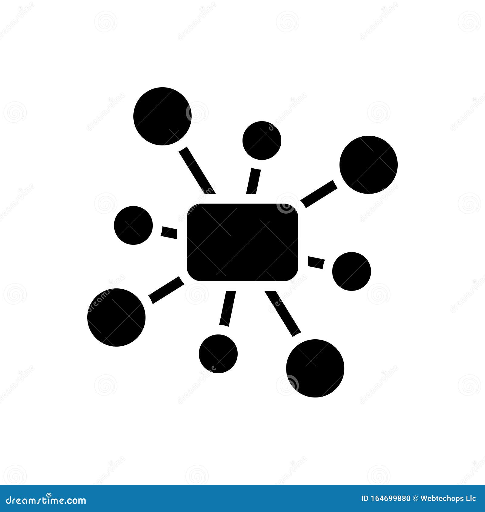 Black Solid Icon for Network, Collaboration and Connection Stock Vector ...