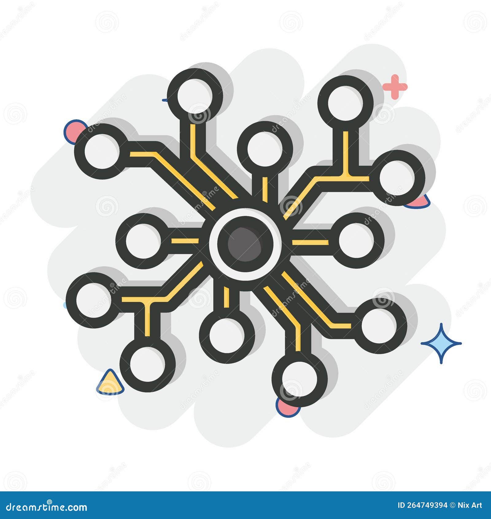 Icon Neural Network. Related To Machine Learning Symbol. Comic Style ...