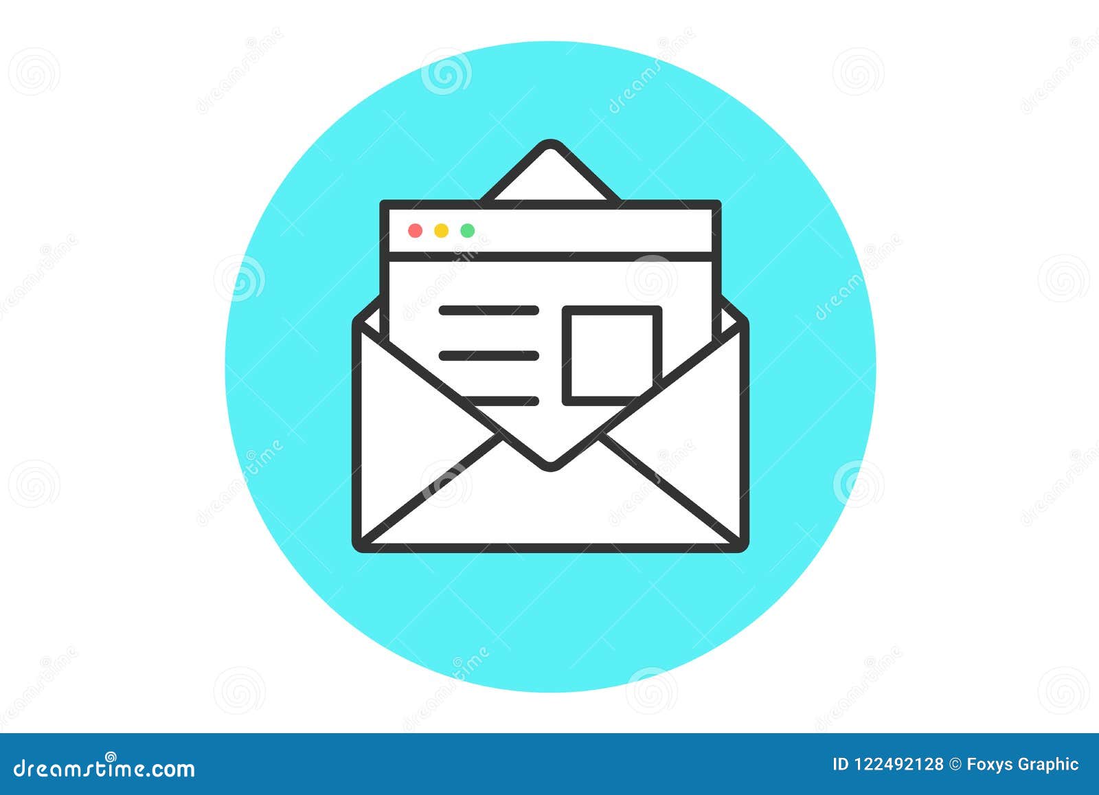 Icon of New Open Mail Envelope Stock Vector - Illustration of business ...