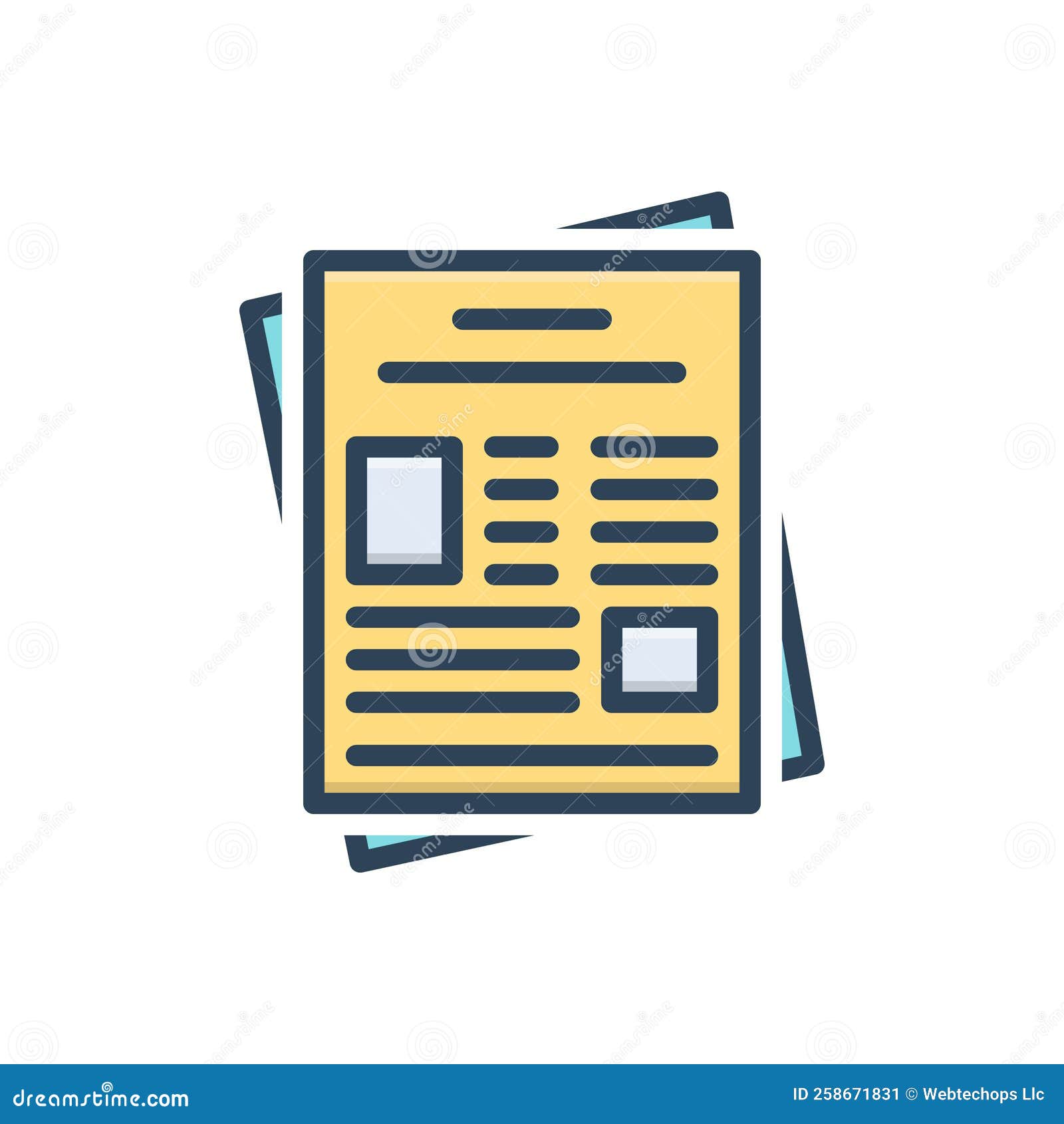 Color Illustration Icon for Newspapers, Magazine and Journal Stock ...