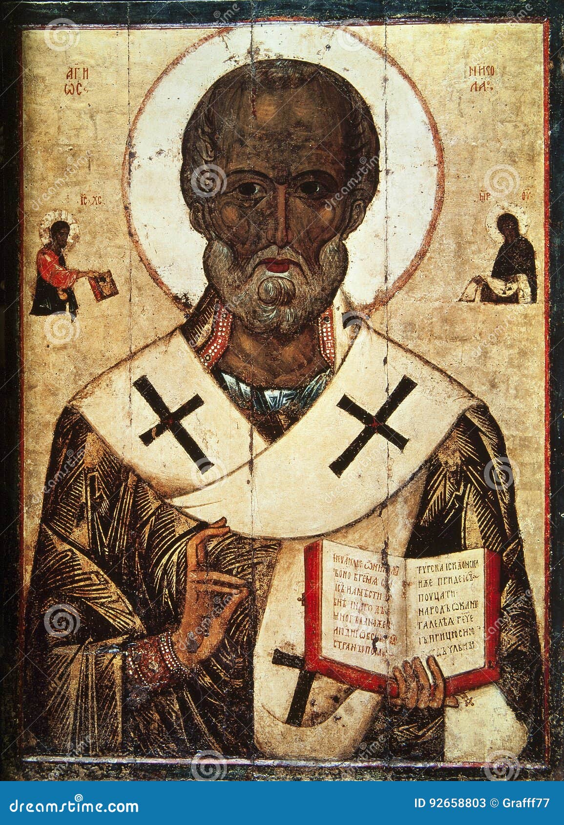 The Icon of Nicholas the Wonderworker Stock Image - Image of greece ...