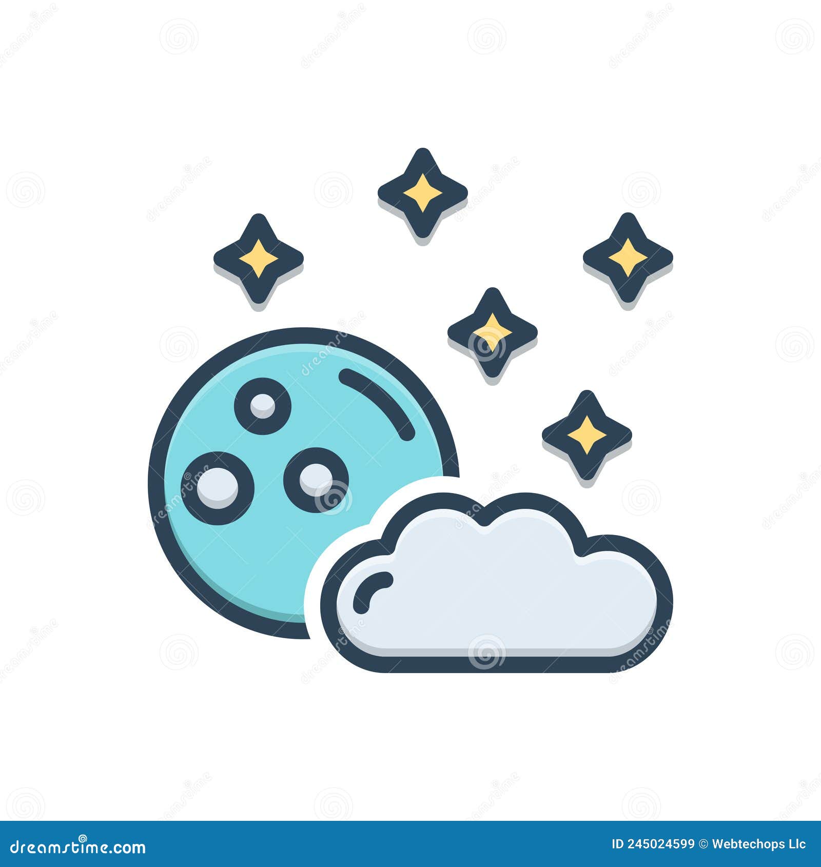 Color Illustration Icon for Night, Dark and Sunset Stock Illustration ...