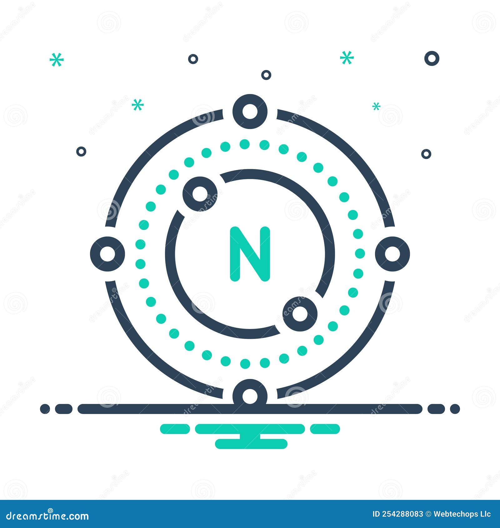 Mix Icon for Nitrogen, Gas and Molecular Stock Vector - Illustration of ...