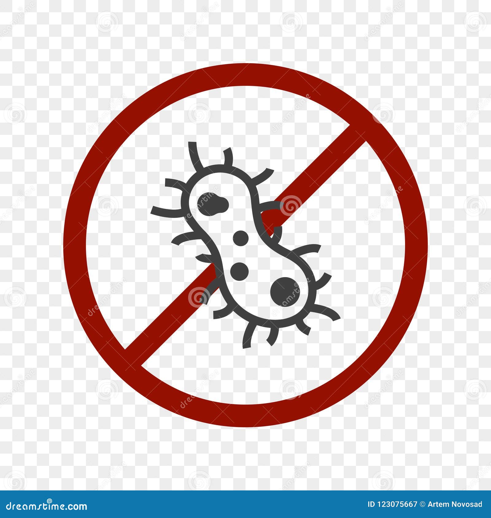 Icon - No Bacteria or Viruses. Vector Illustration on White Background ...