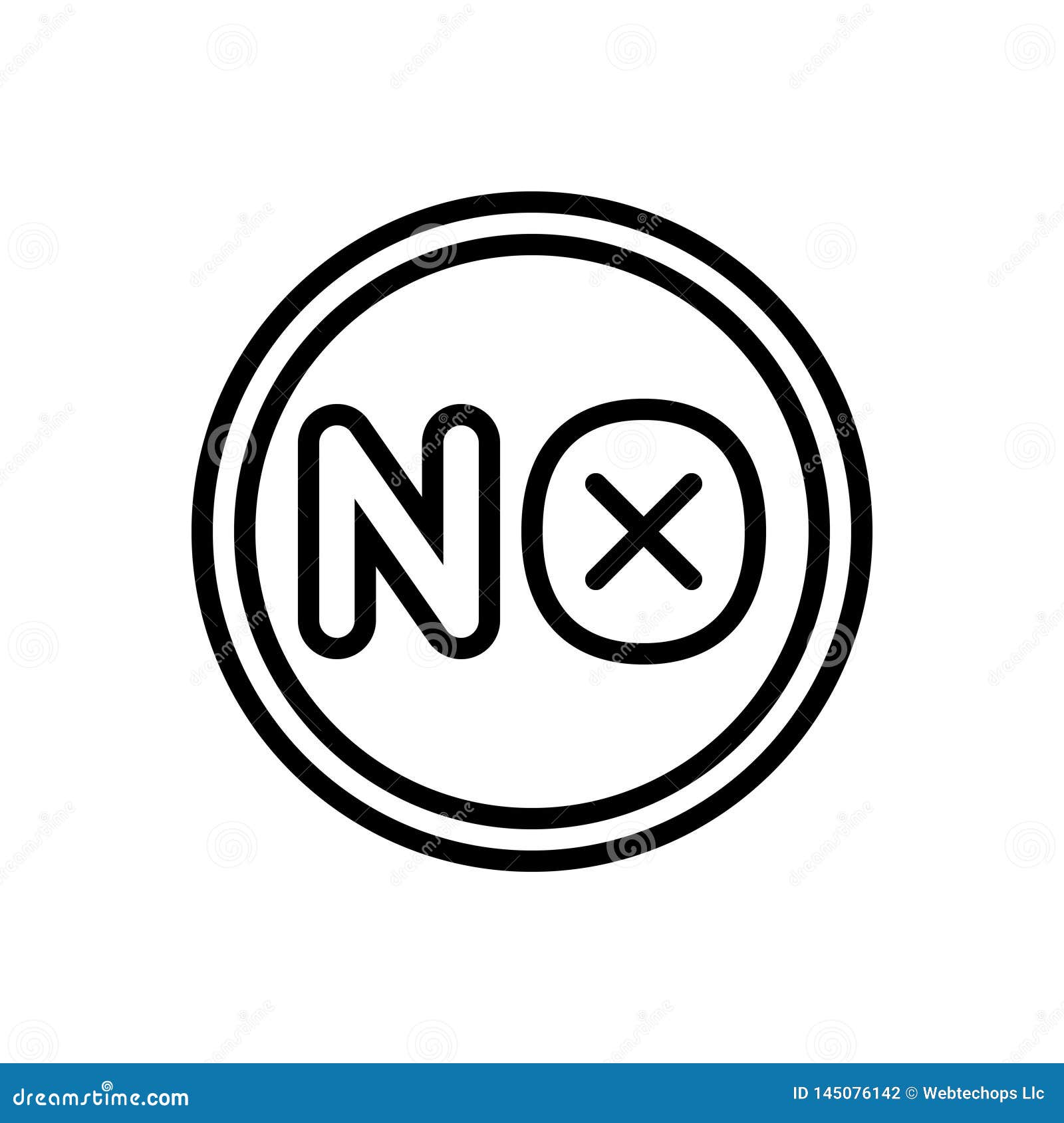 Black Line Icon for No, Nope and Ban Stock Vector - Illustration of ...