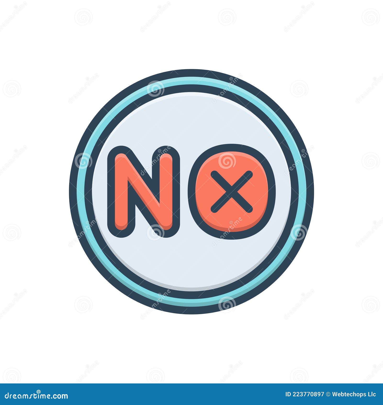 Color Illustration Icon for No, Nope and Sanction Stock Illustration ...
