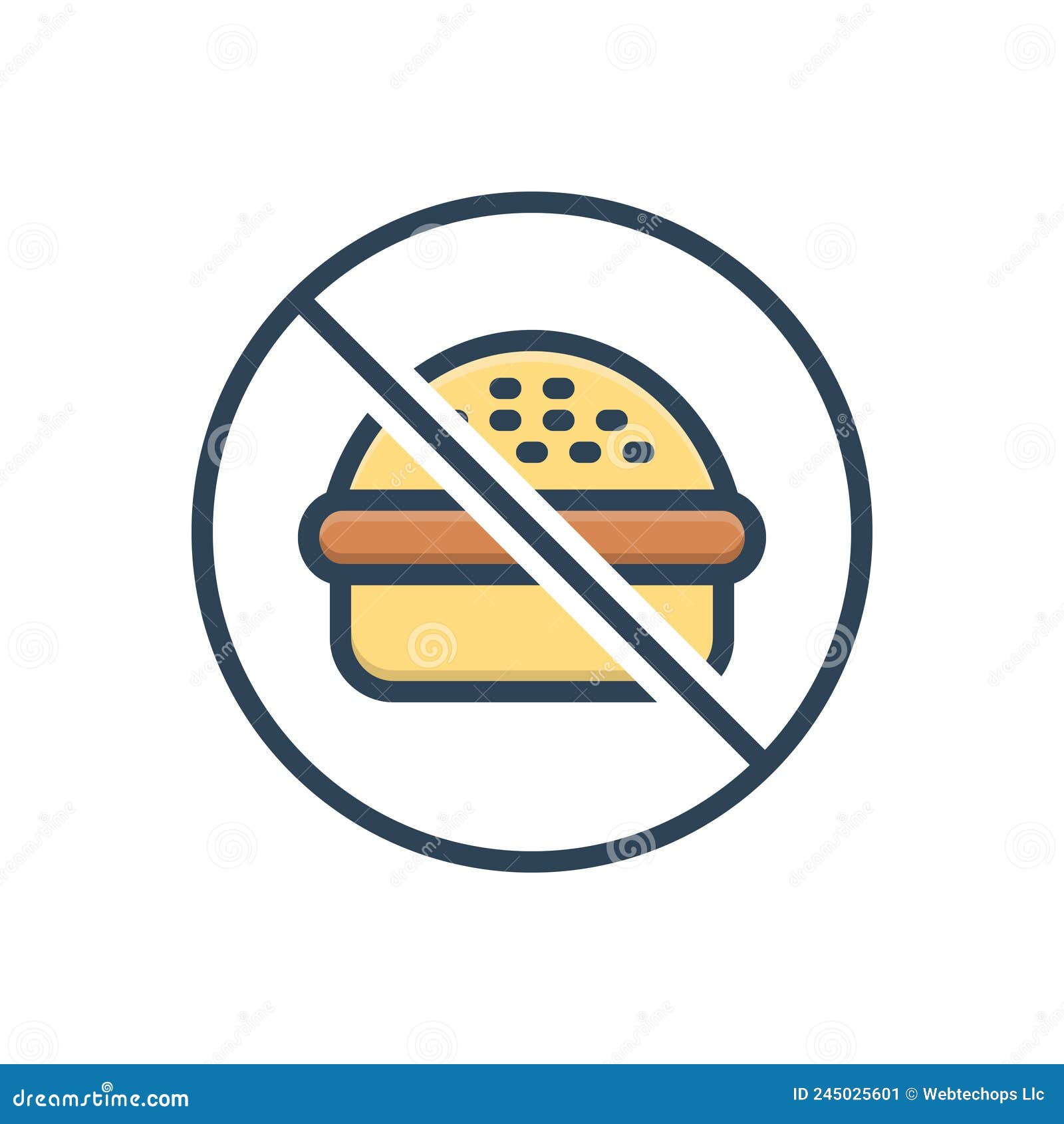 Color Illustration Icon for No, Burger and Fastfood Stock Illustration ...
