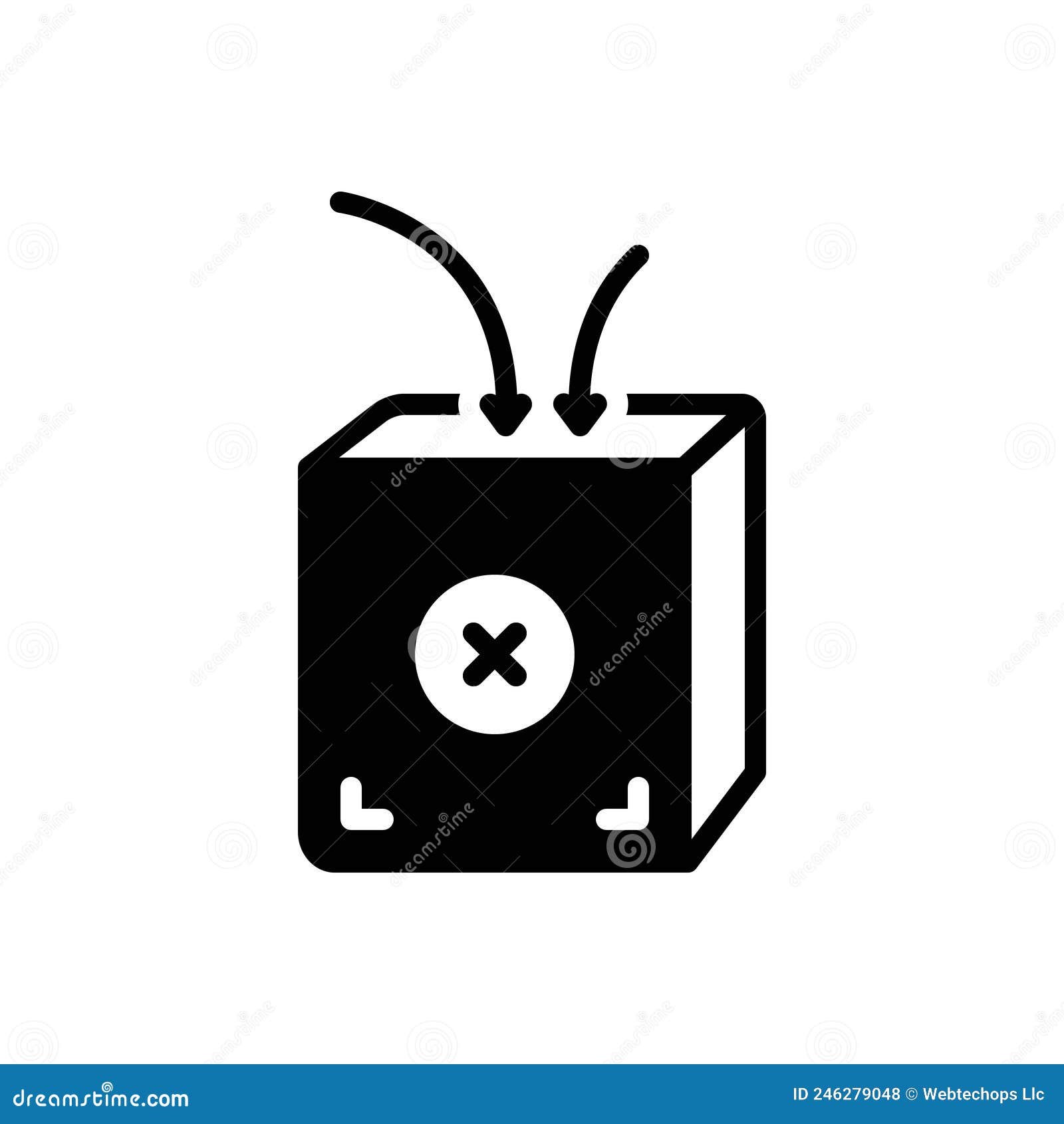Black Solid Icon for Nobody, No One and Delete Stock Vector ...