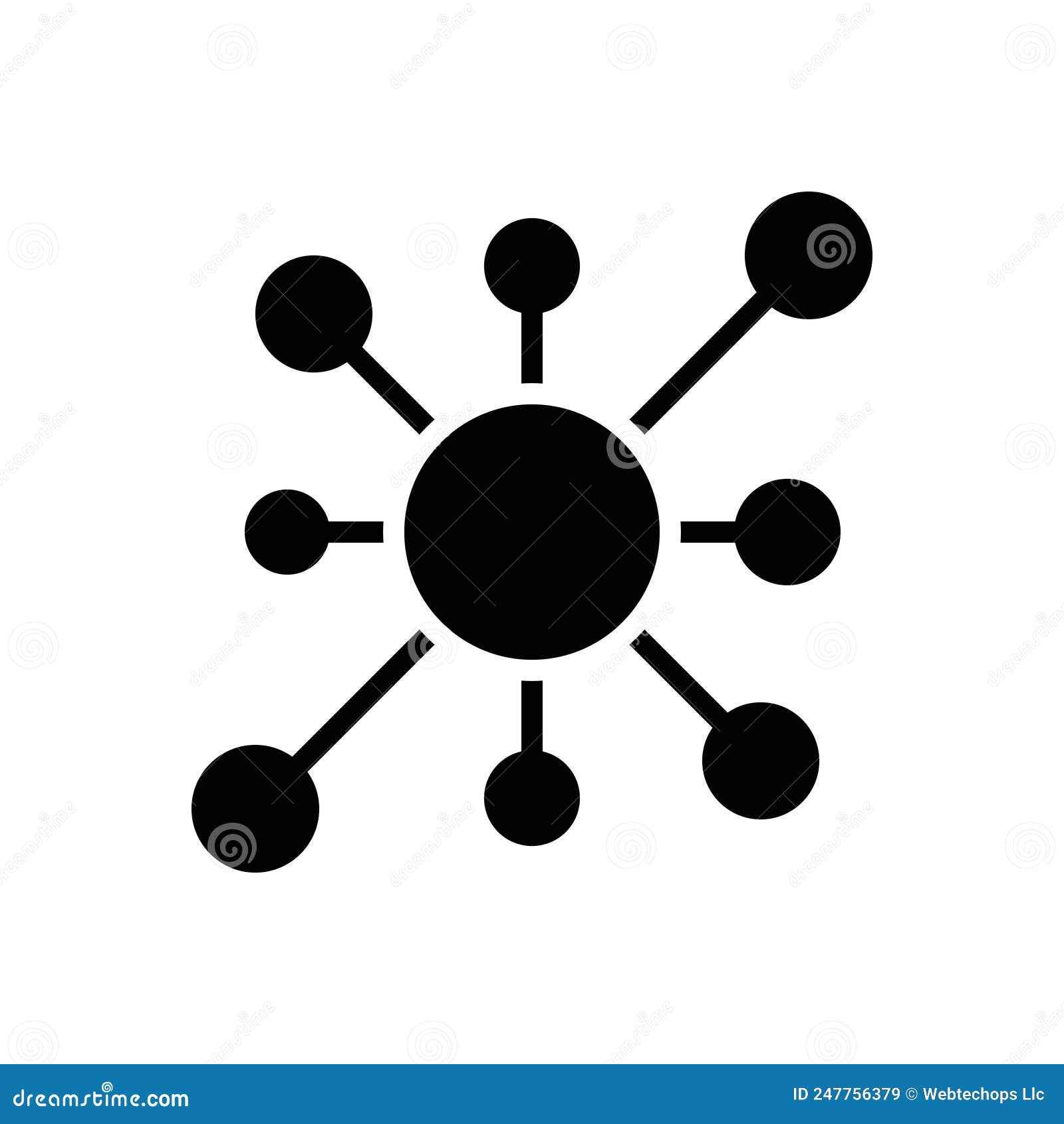 Black Solid Icon for Node, Network and Link Stock Vector - Illustration ...