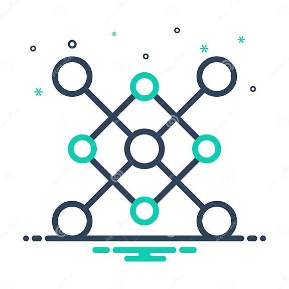 Mix Icon for Nodes, Branching and Connected Stock Illustration ...