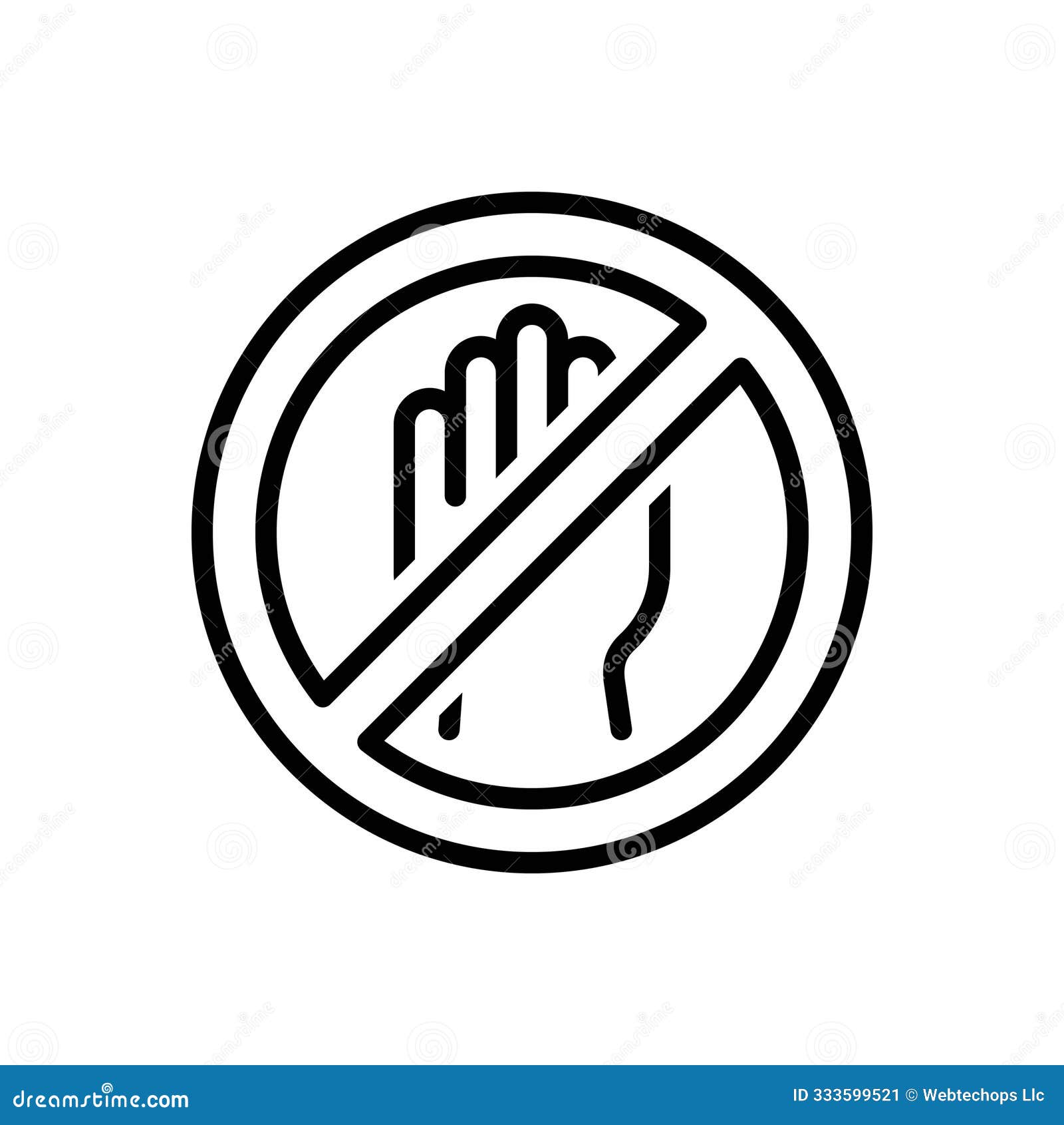 Black Line Icon for Not Allowed, Restrict and Entry Stock Illustration ...