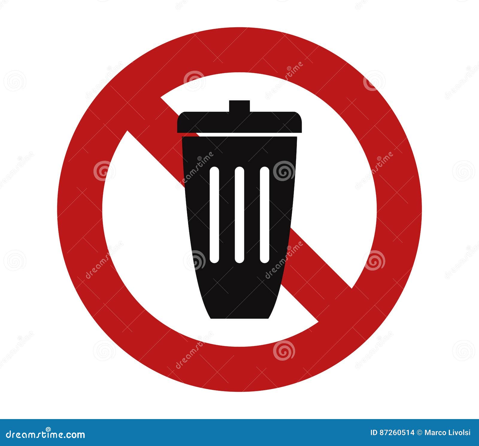 Icon not throw rubbish stock illustration. Illustration of waste - 87260514
