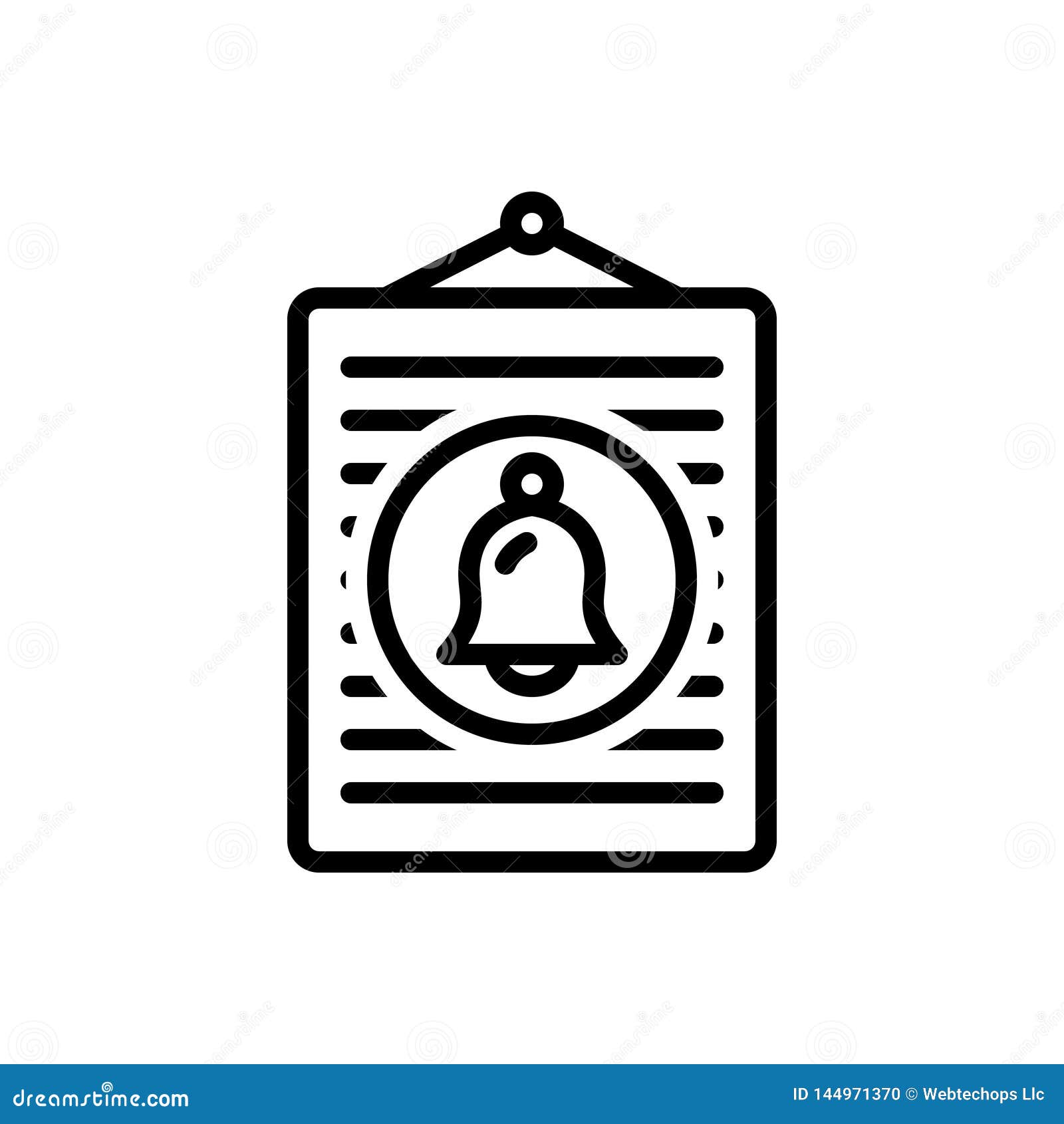 Black Line Icon for Notice, Information and Bell Stock Vector ...