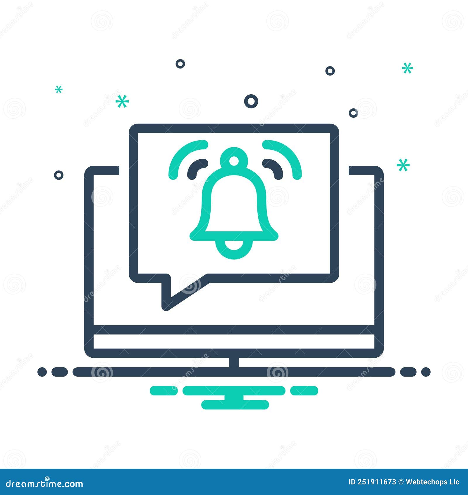 Mix Icon for Noticed, Notification and Bell Stock Illustration ...
