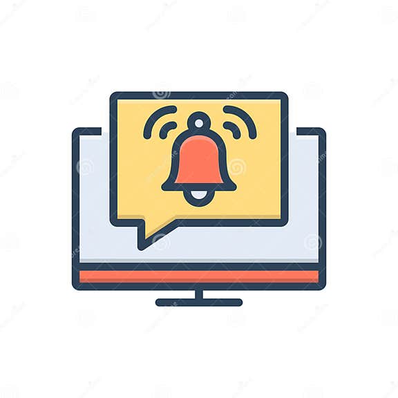 Color Illustration Icon for Noticed, Notification and Bell Stock Vector ...