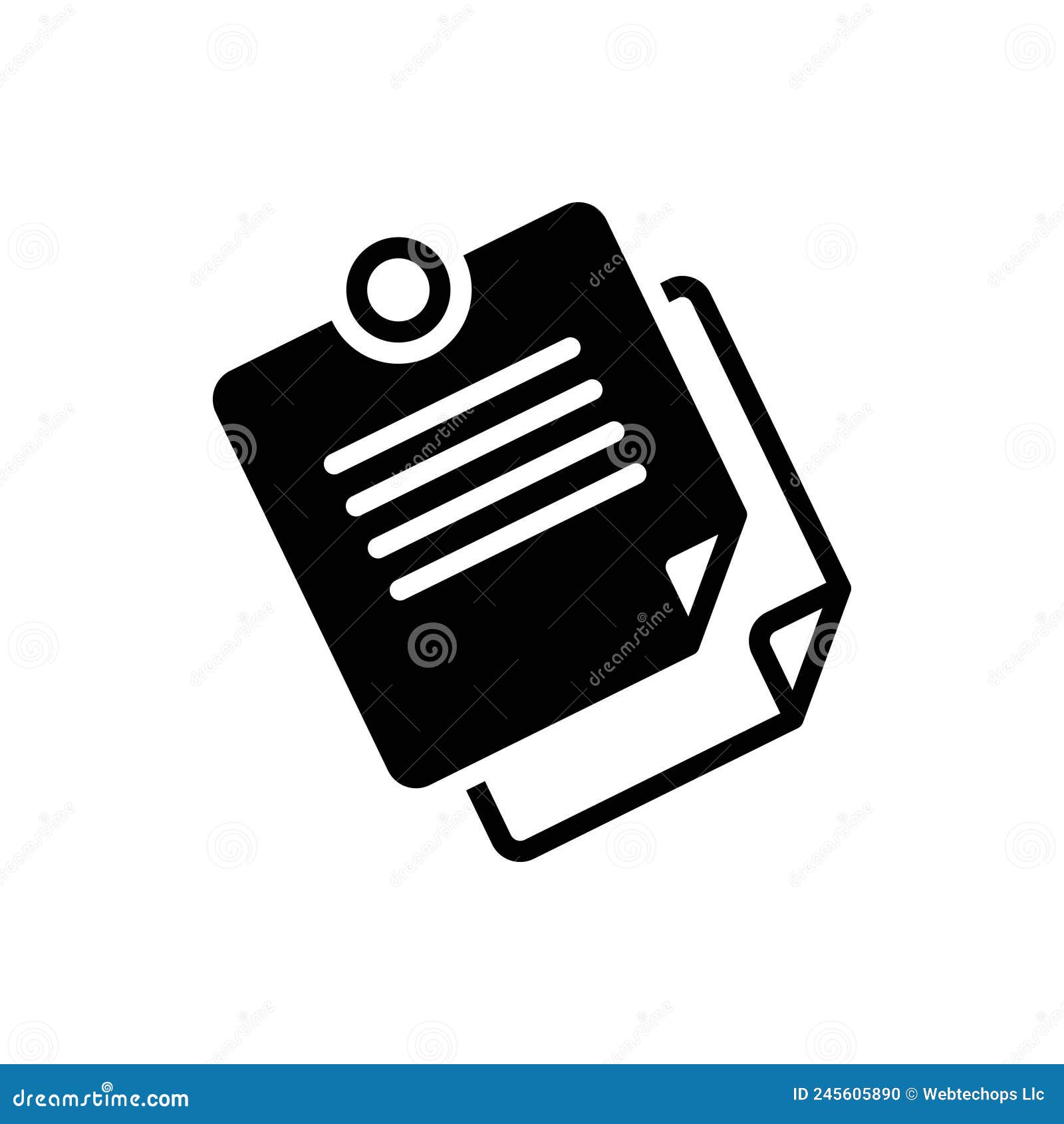 Black Solid Icon for Notices, Summons and Stack Stock Vector ...