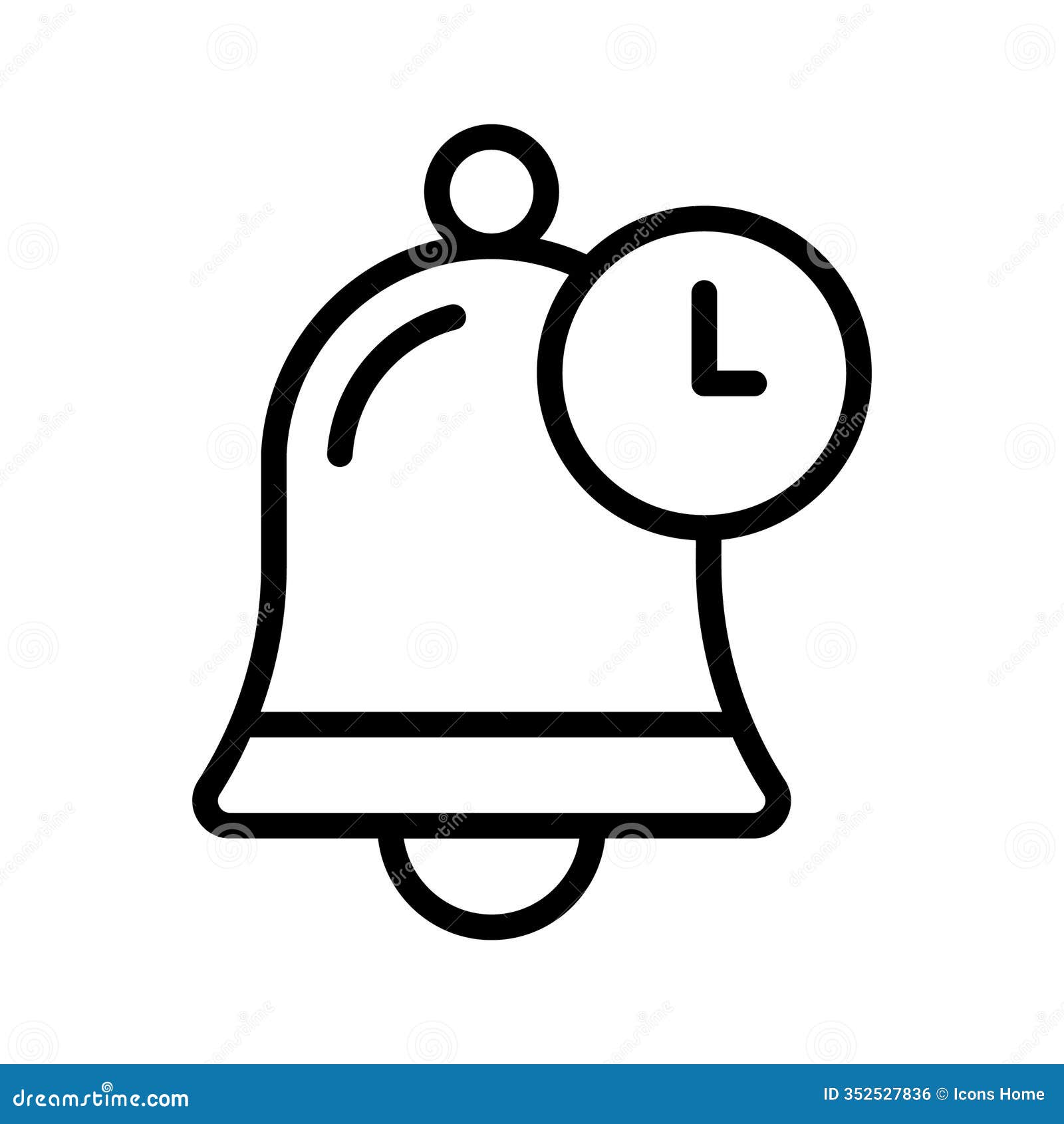 Icon of a Notification Bell with a Small Clock Symbol Overlaid Stock ...