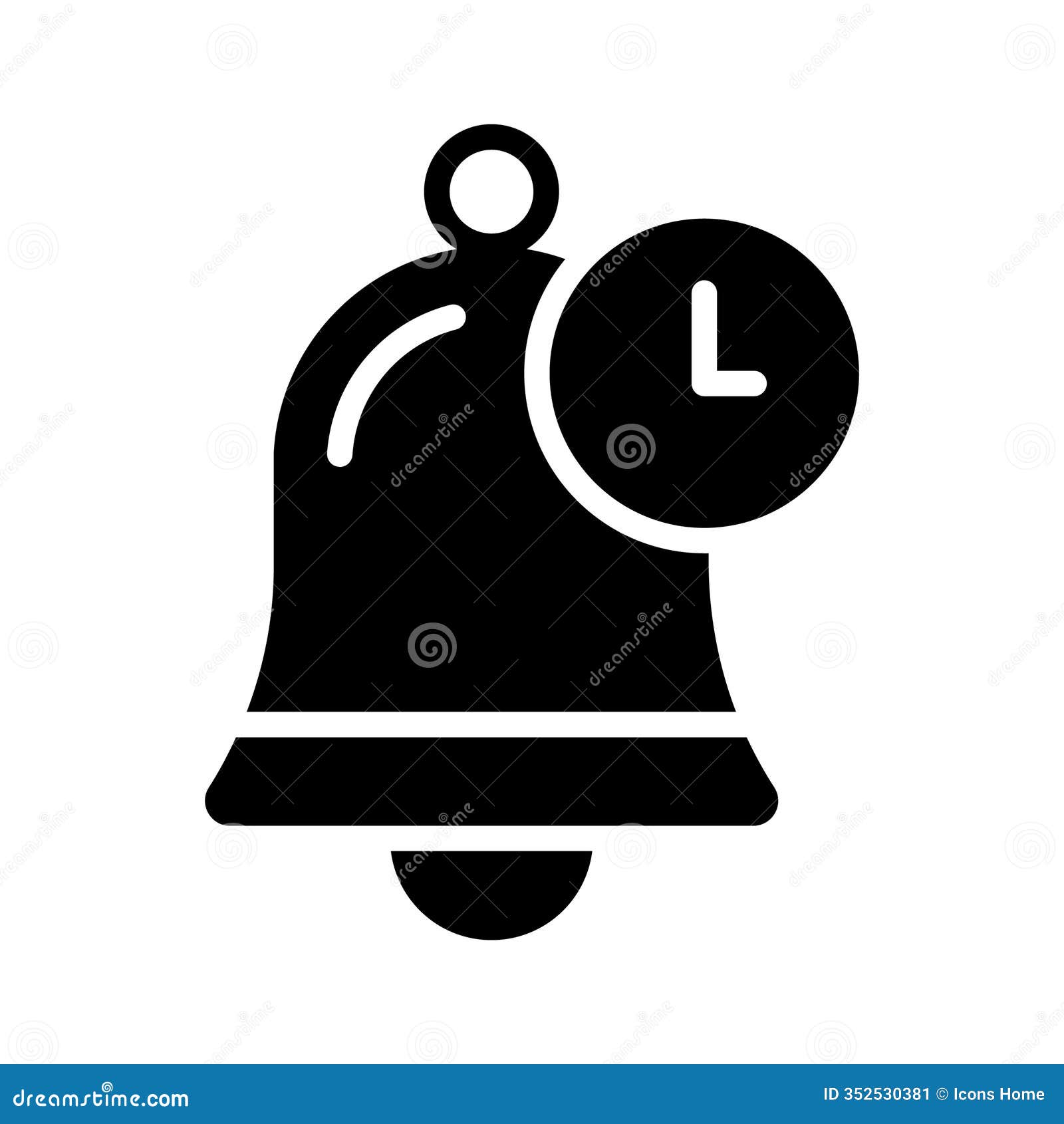 Icon of a Notification Bell with a Small Clock Symbol Overlaid Stock ...