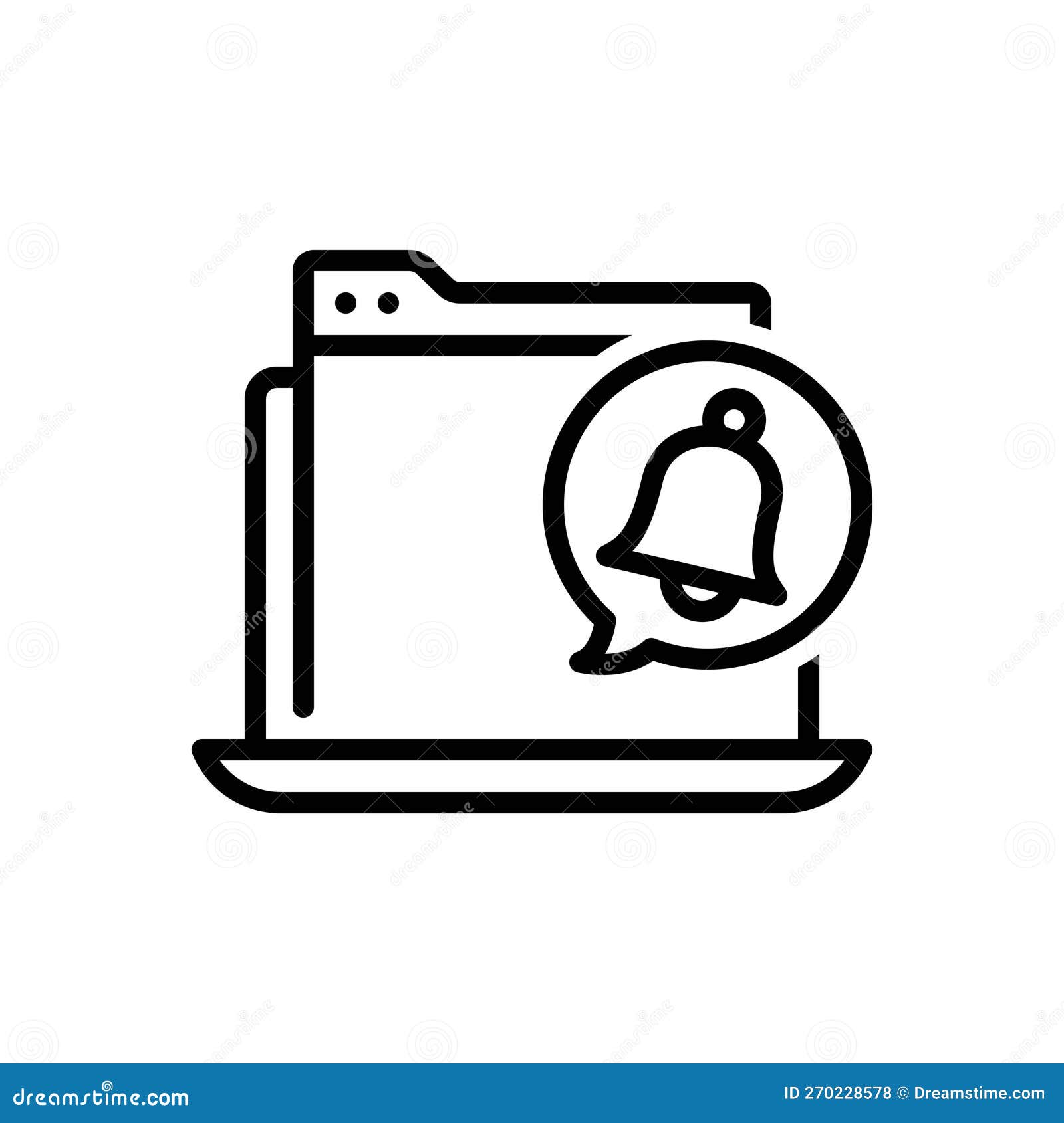 Black Line Icon for Notify, Alarm and Signal Stock Vector ...