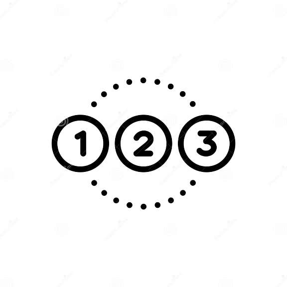 Black Line Icon for Number, Enumeration and Calculation Stock Vector ...