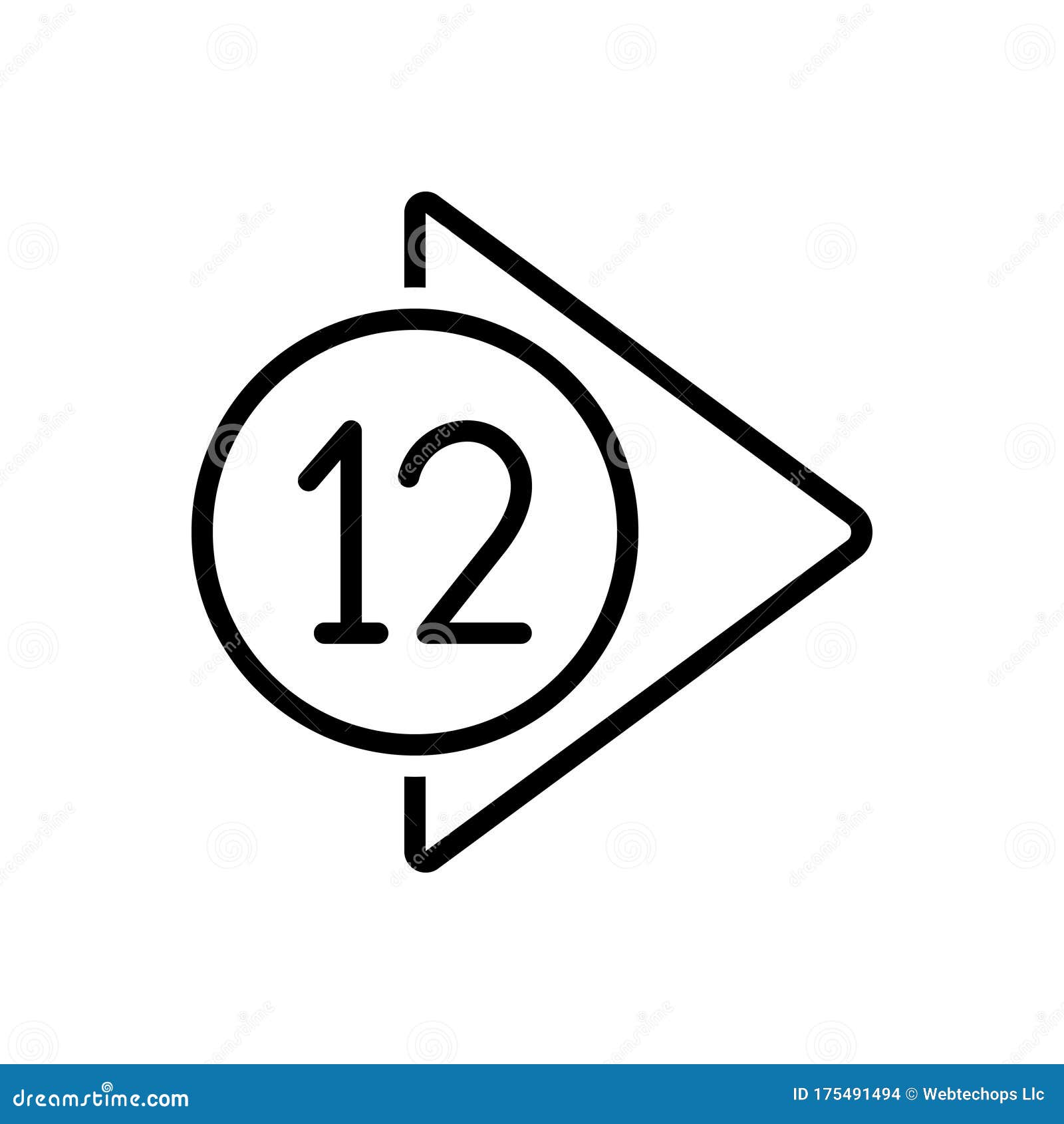 Black Line Icon for Number, Enumeration and Calculation Stock Vector ...