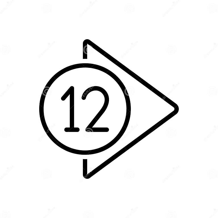 Black Line Icon for Number, Enumeration and Calculation Stock Vector ...