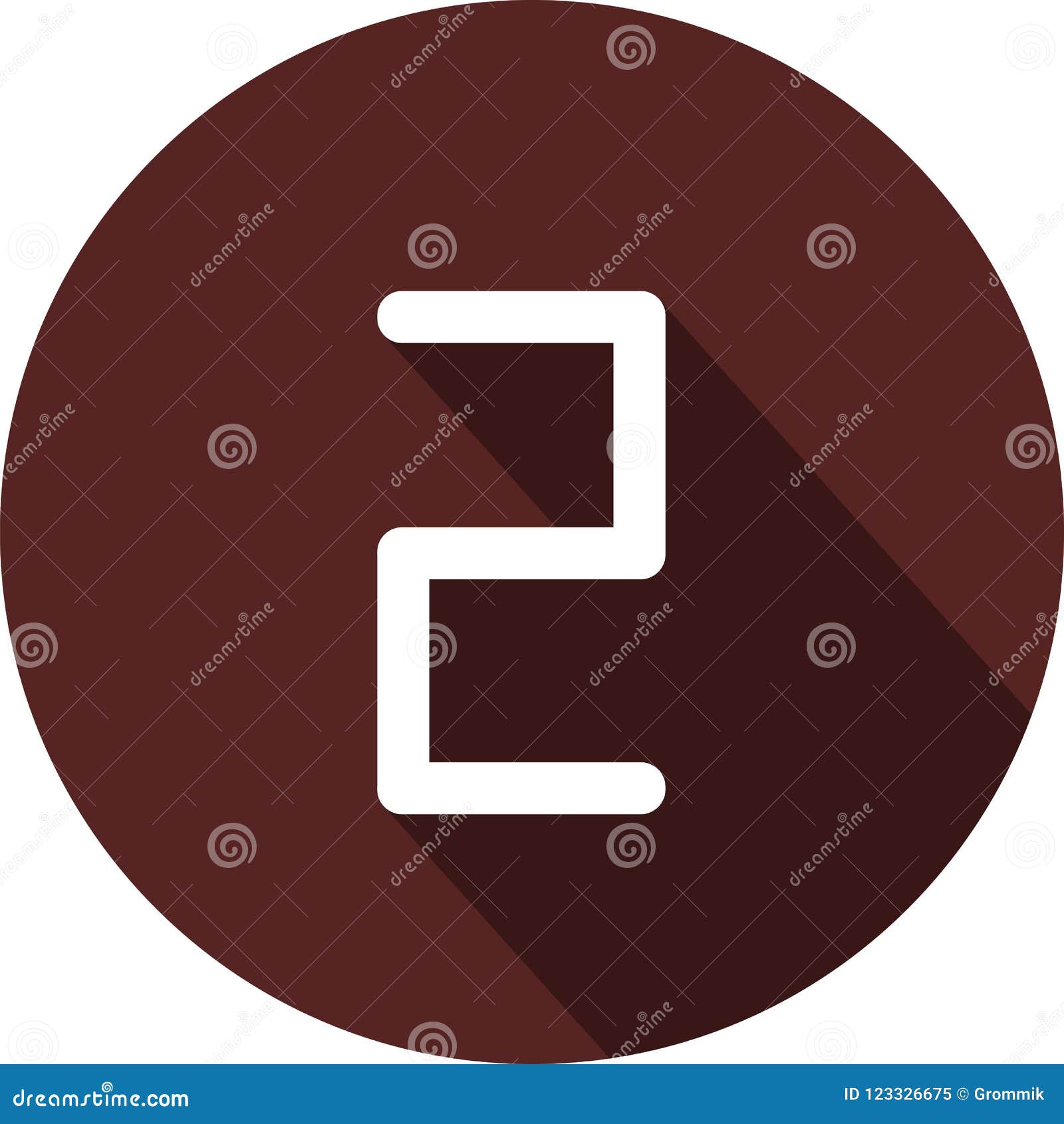 Icon with the Number Two on a Circle of Maroon, Vector Image Stock ...