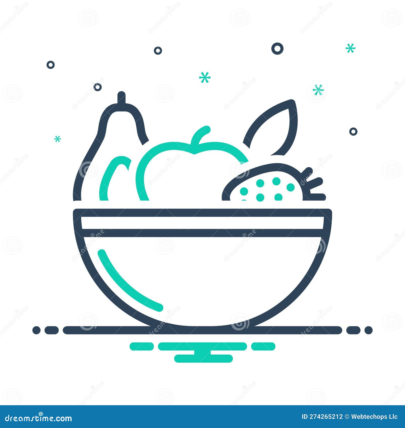 Mix Icon for Nutritional, Apple and Healthy Stock Illustration ...