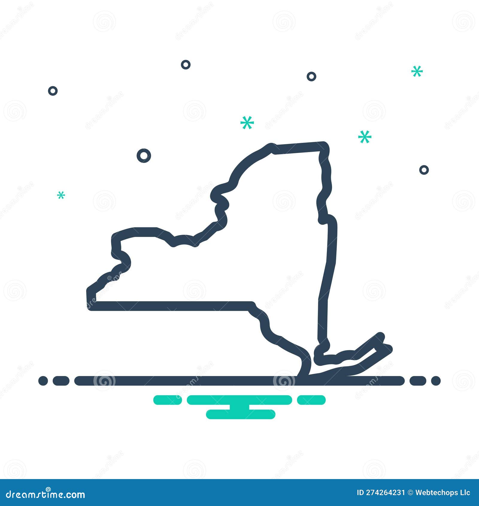 Mix Icon for Nyc, Map and Region Stock Illustration - Illustration of ...