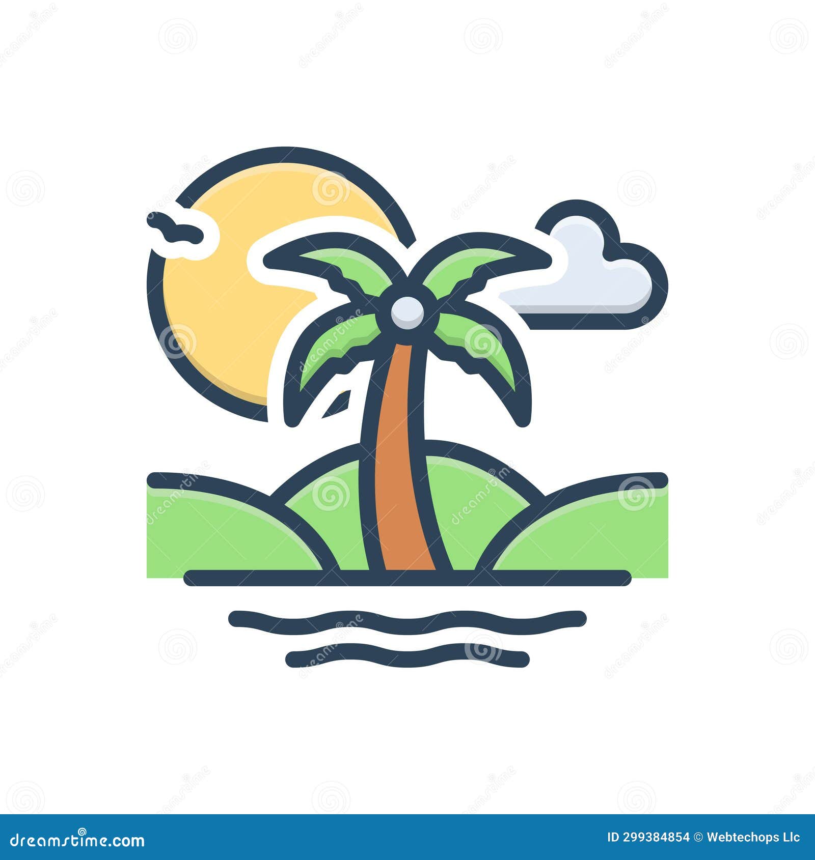 Two Color Oasis Vector Icon From Africa Concept. Isolated Blue Oasis ...