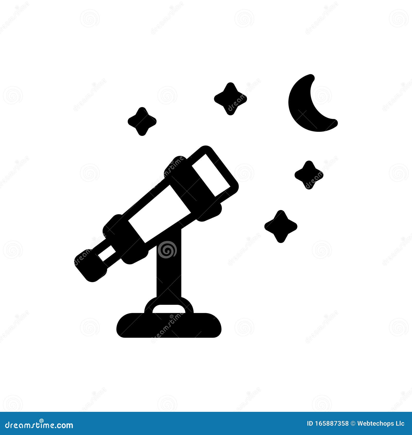 Black Solid Icon for Observer, Cosmos and Magnify Stock Vector ...