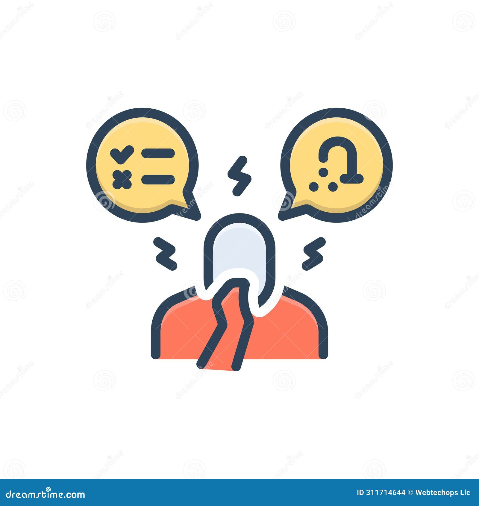Color Illustration Icon for Obsessive Compulsive Disorder, Obsessive ...