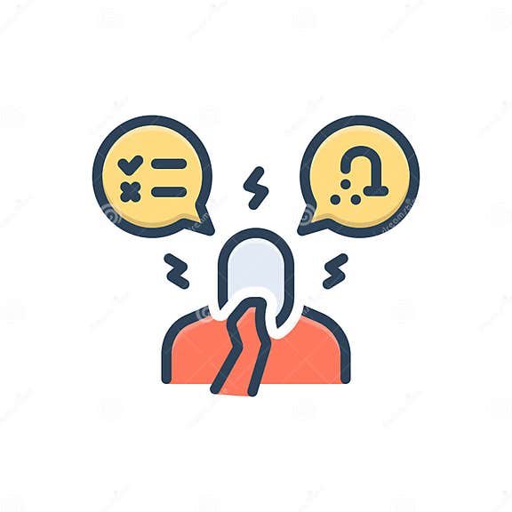 Color Illustration Icon for Obsessive Compulsive Disorder, Obsessive ...