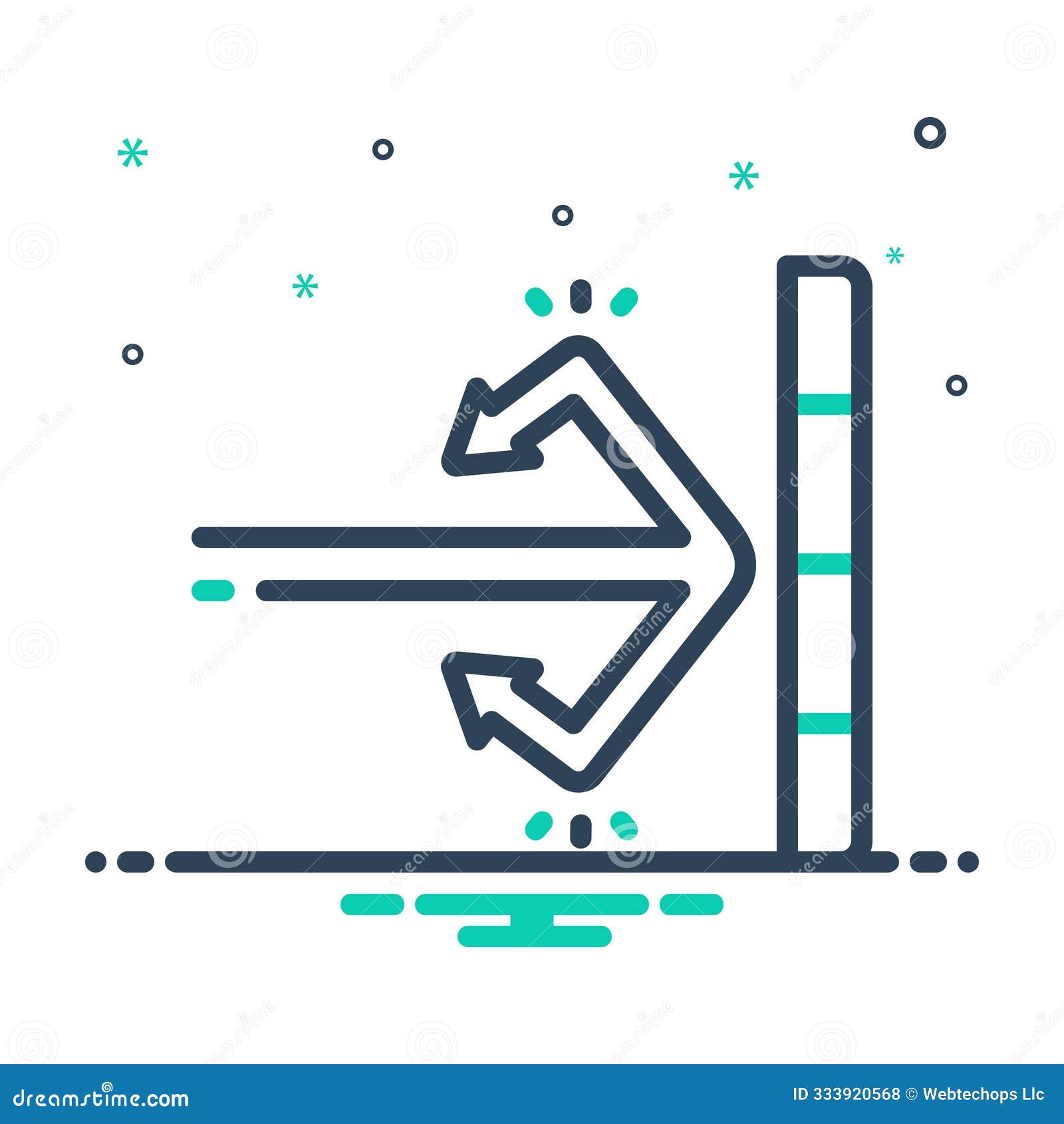 Mix Icon for Obstacle, Obstruction and Arrow Stock Illustration ...