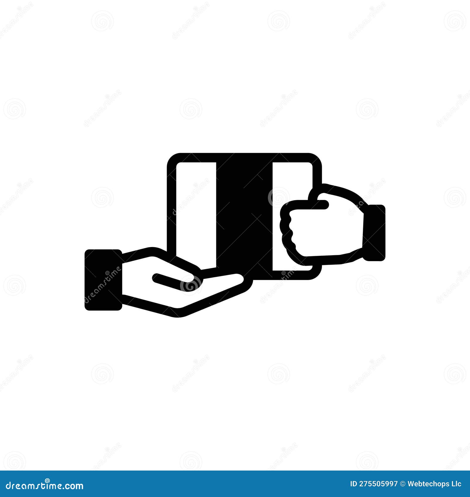 Black Solid Icon for Obtained, Acquired and Gift Stock Vector ...
