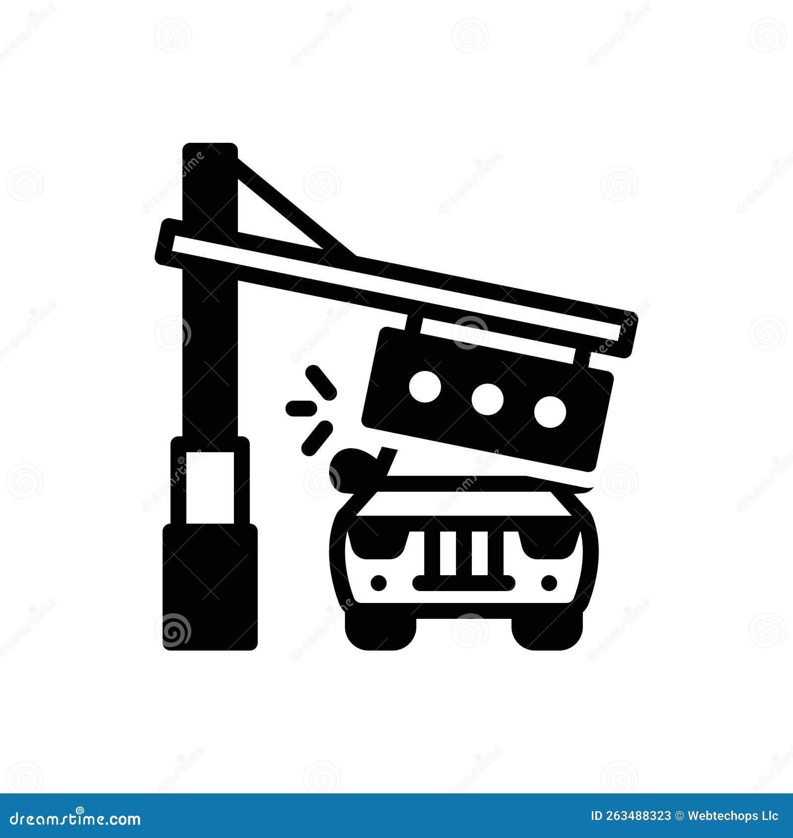 Black Solid Icon for Occur, Stoppage and Car Stock Vector ...