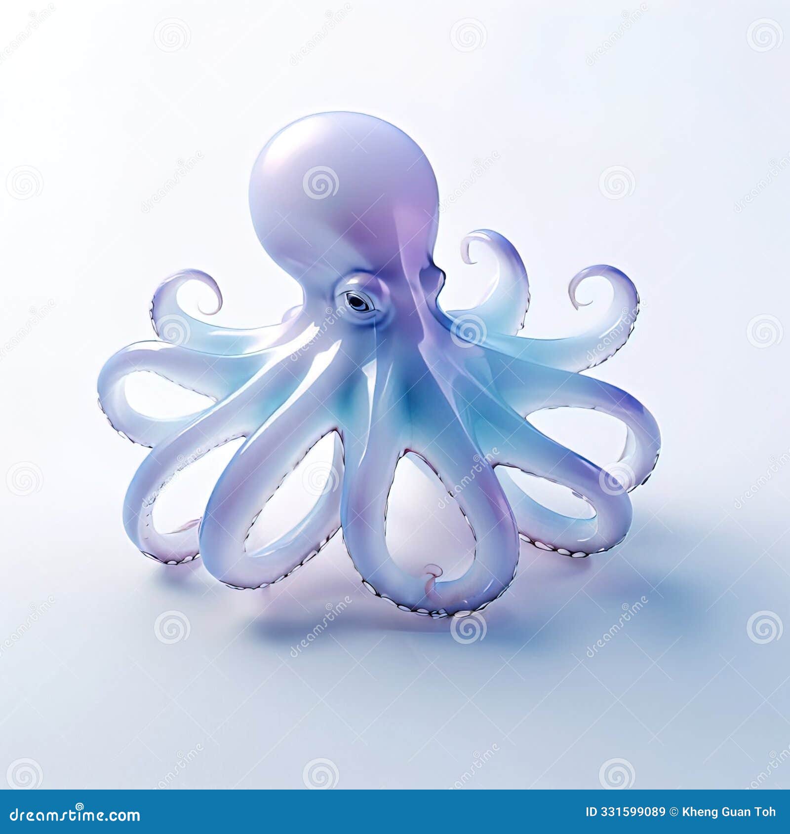 Icon of Octopus, Glossy Glass Style Stock Illustration - Illustration ...