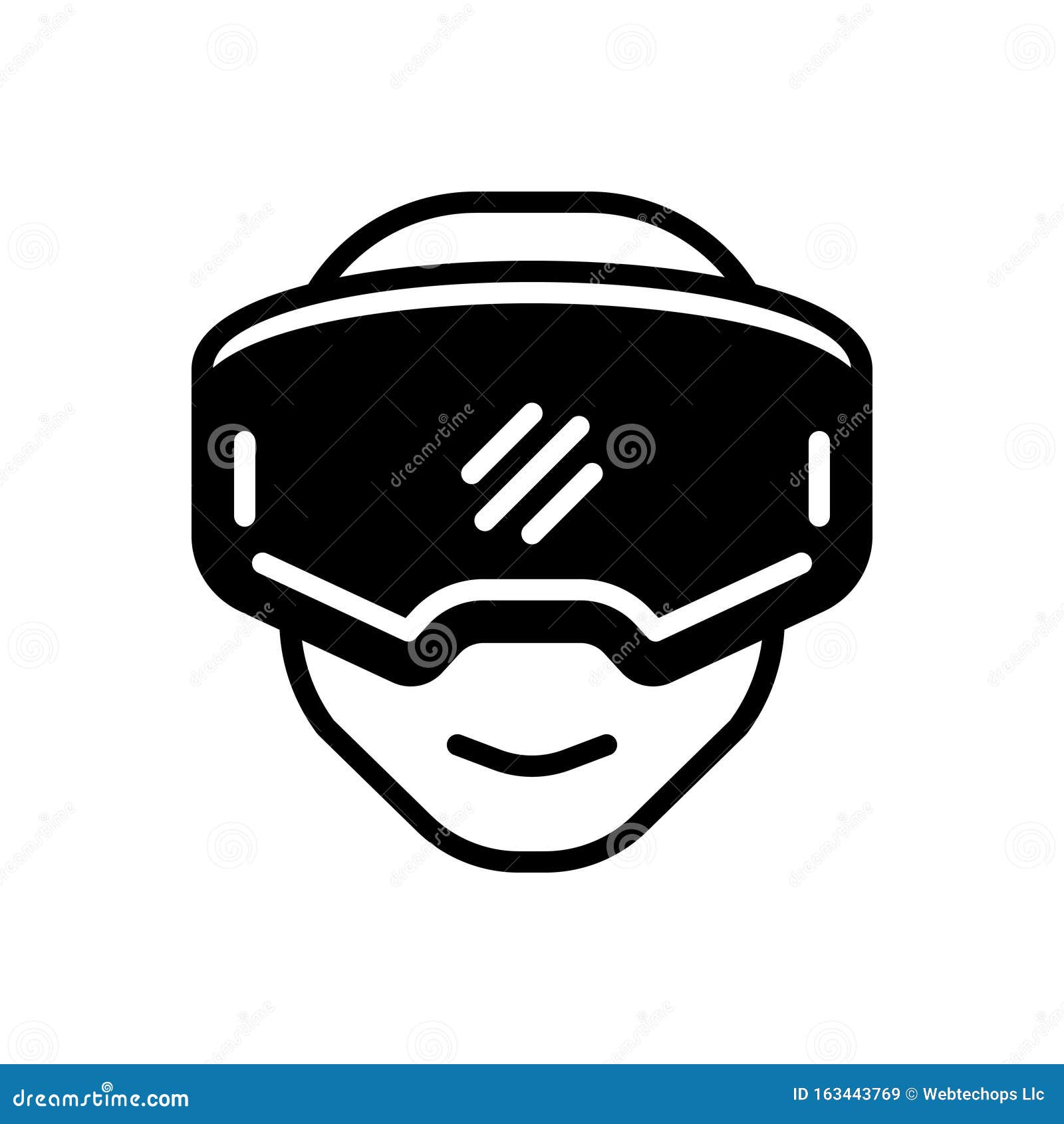 Black Solid Icon for Oculus Rift, Gear and Reality Stock Vector ...