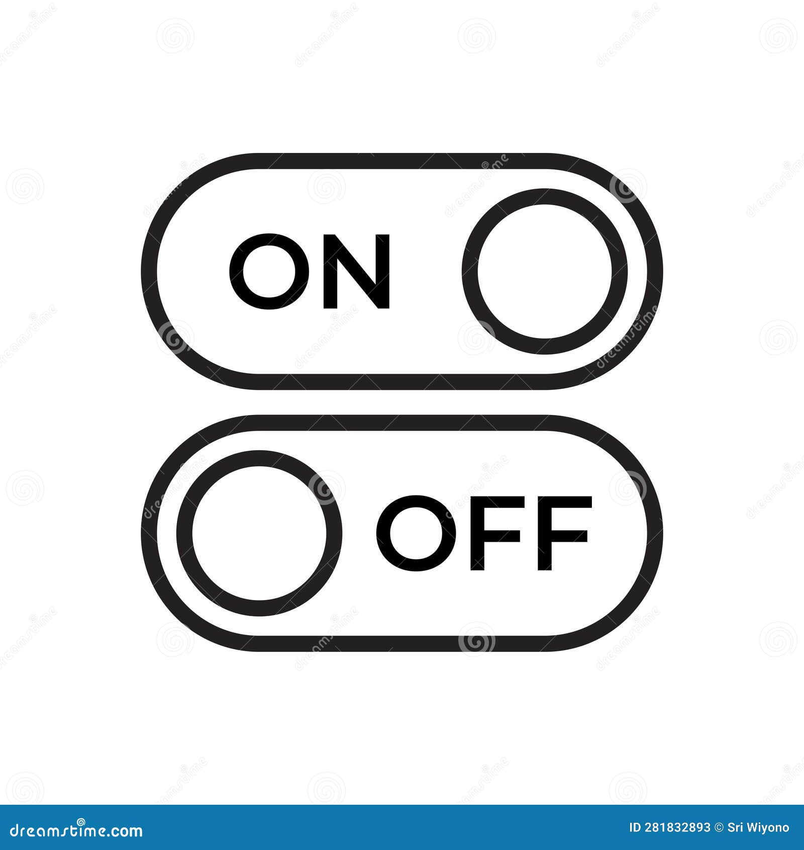 On Off Switch Button Icon Vector on White Background Stock Vector ...