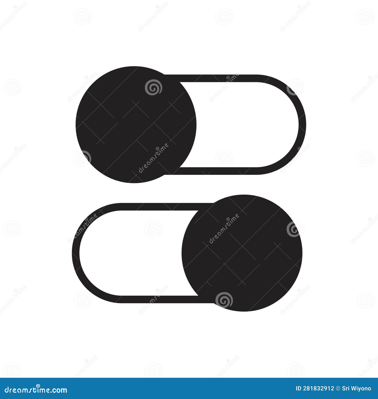 On Off Switch Button Icon Vector on White Background Stock Vector ...
