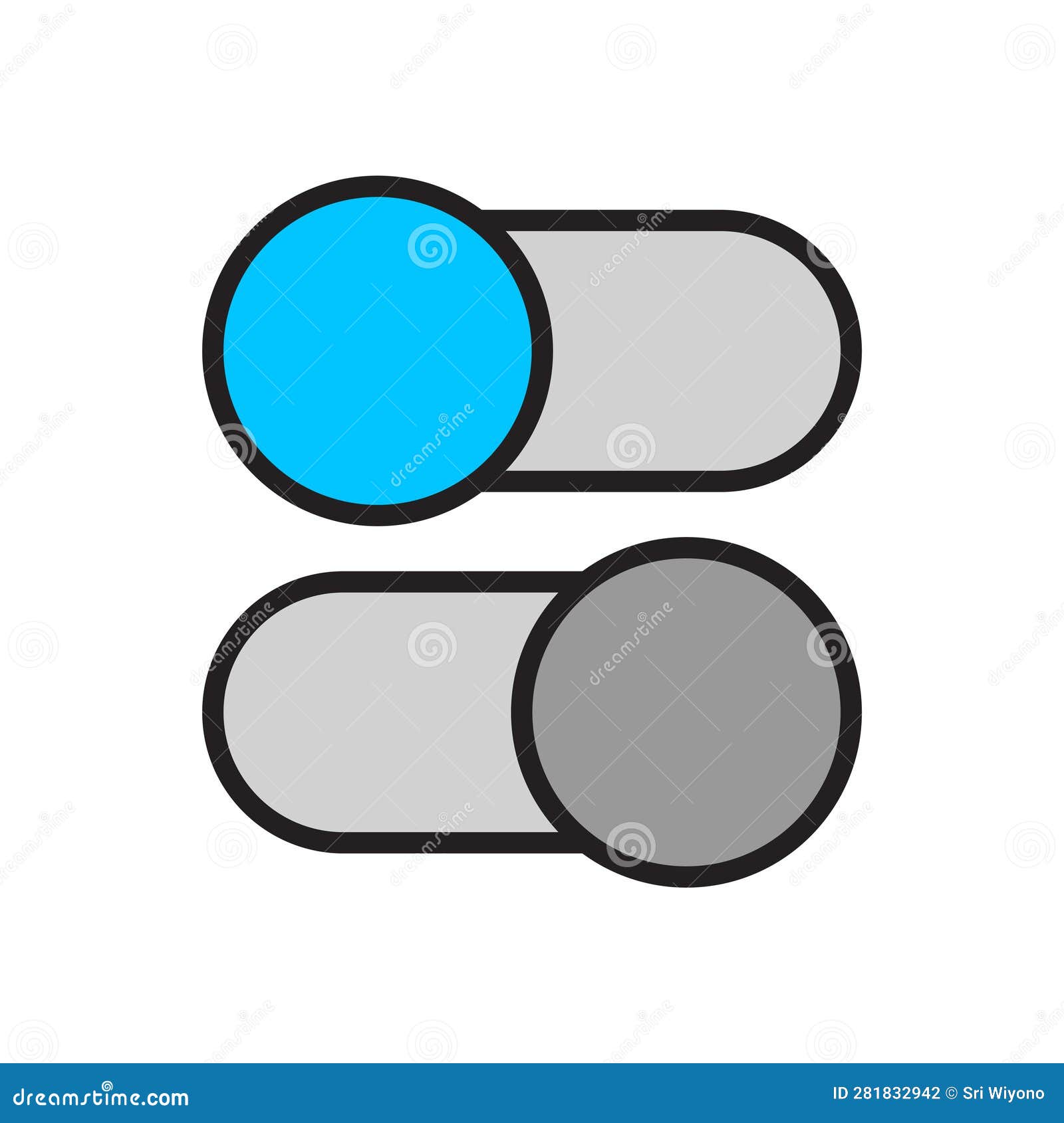 On Off Switch Button Icon Vector on White Background Stock Vector ...