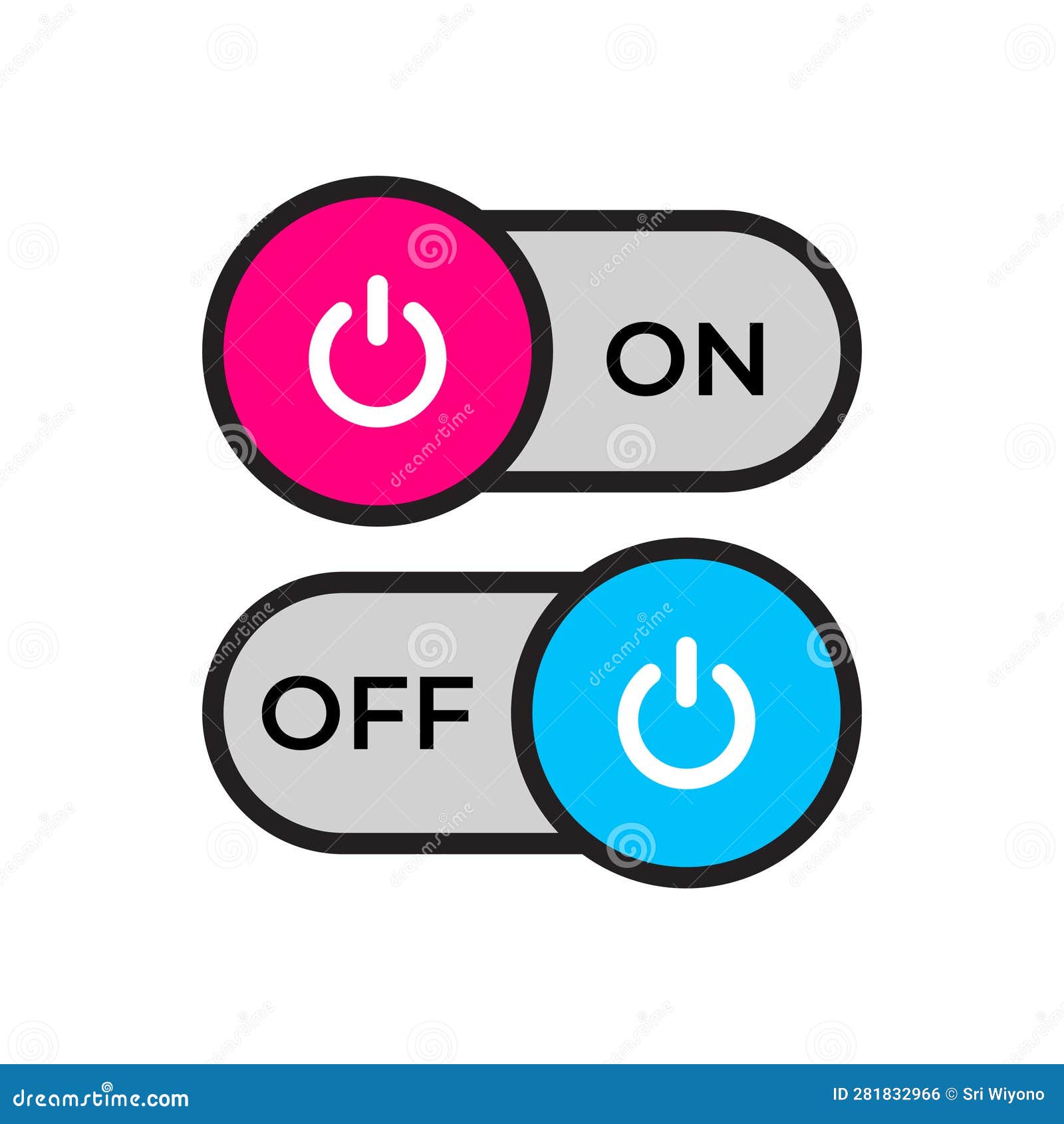 On Off Switch Button Icon Vector on White Background Stock Vector ...