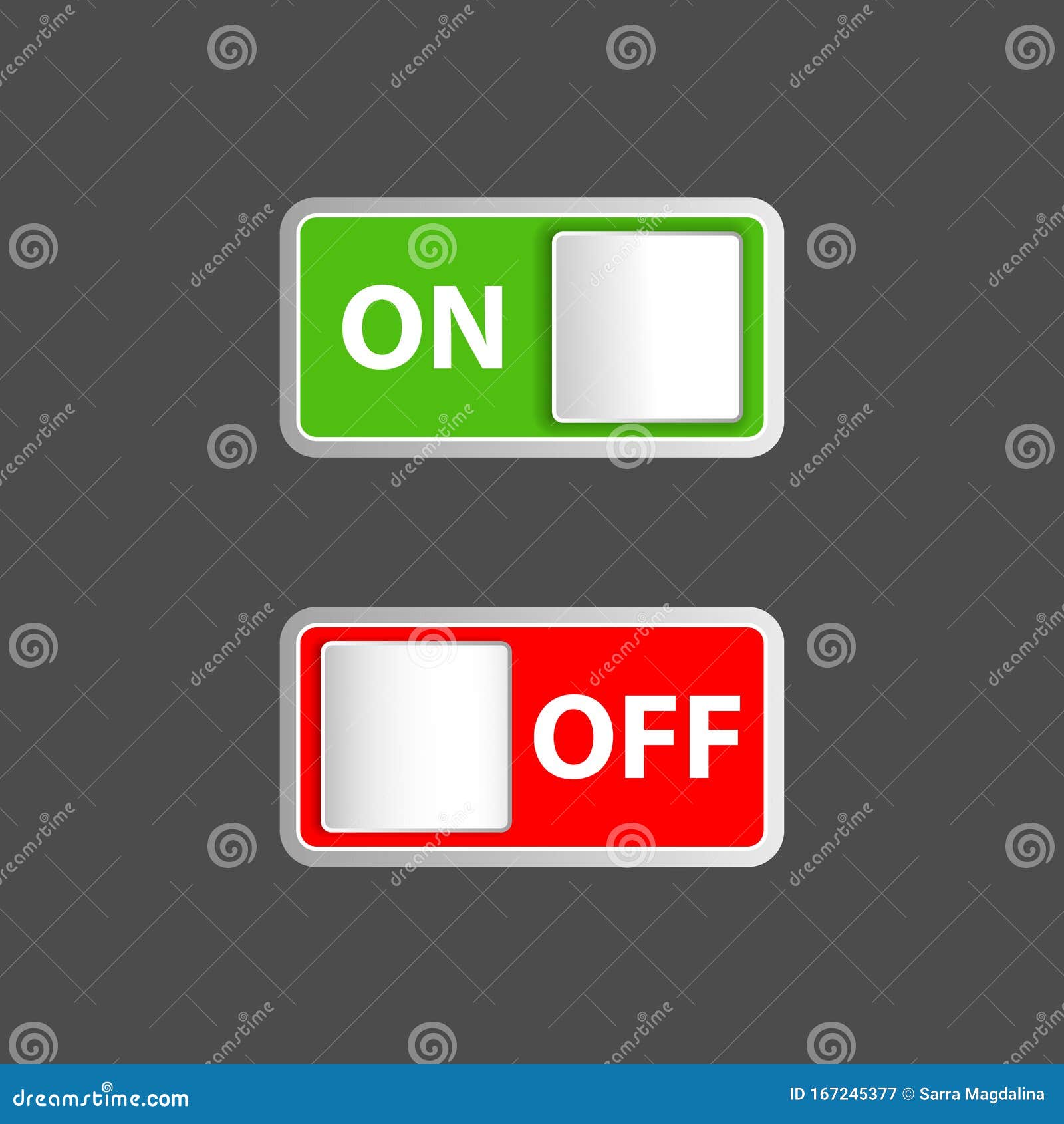 Icon on and Off Toggle Switch Button. Stock Vector - Illustration of ... Icon on and Off Toggle Switch Button. Stock Vector - Illustration of ...