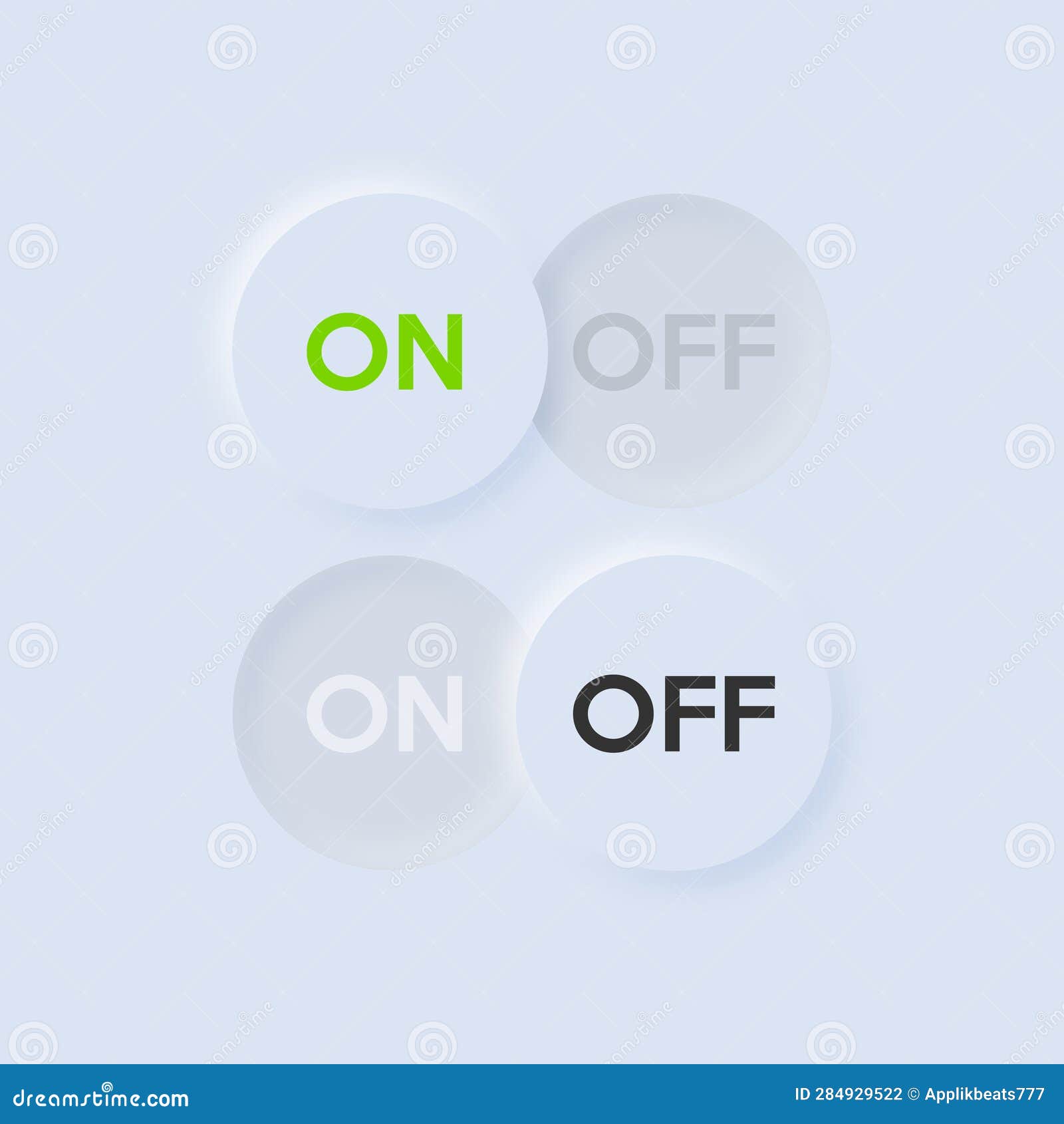 Icon on and Off Toggle Switch Button. Neumorphism UI and UX Design ... Icon on and Off Toggle Switch Button. Neumorphism UI and UX Design ...