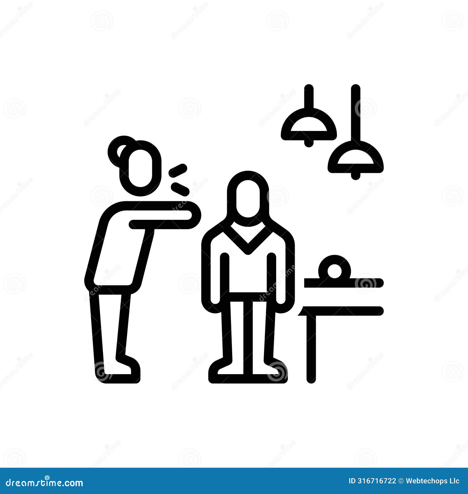 Black Line Icon for Offensive, Chide and Shout Stock Vector ...