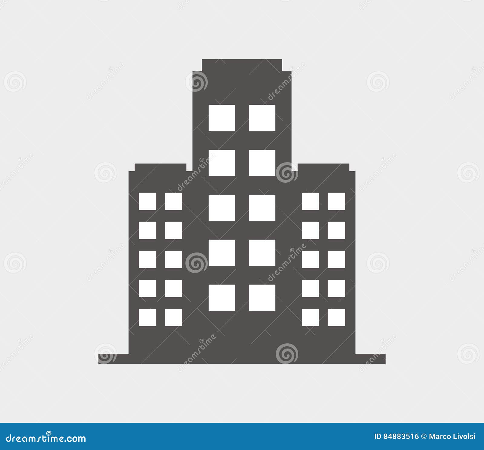 Icon Office Building Illustrated Stock Illustration - Illustration of ...