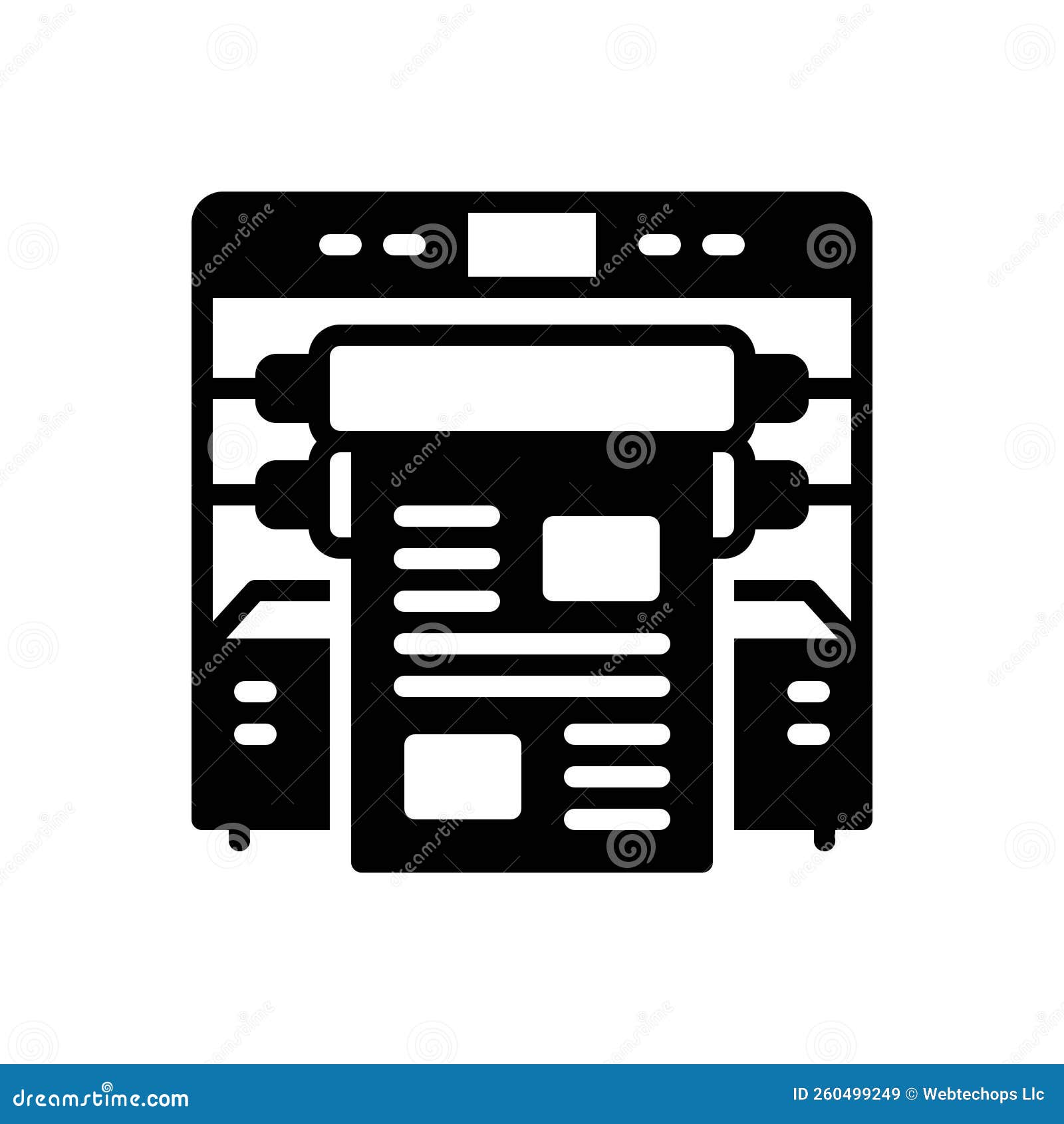 Black Solid Icon for Offset, Book and Machine Stock Vector ...
