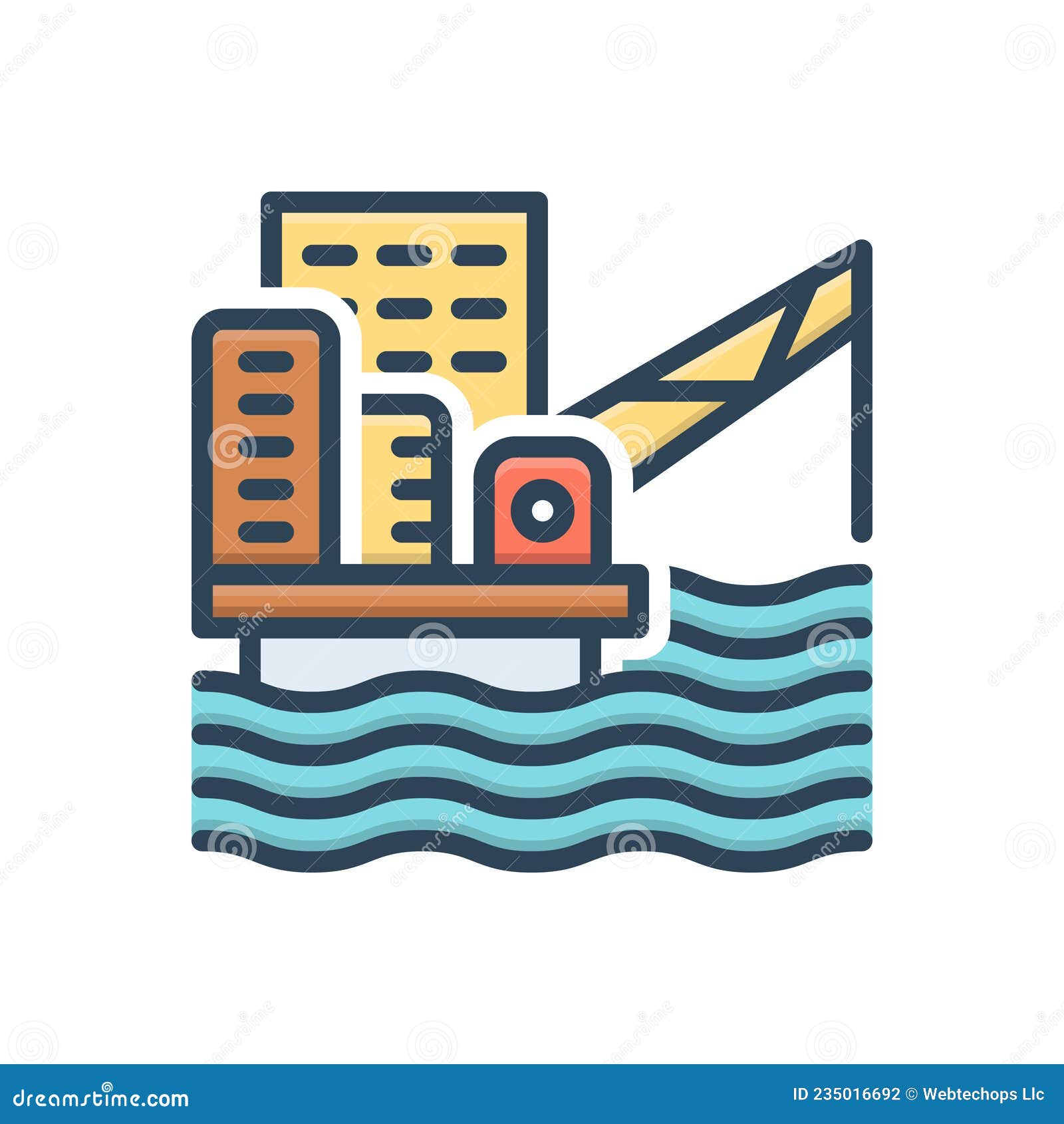 Color Illustration Icon for Offshore Platform, Oil Platform and ...